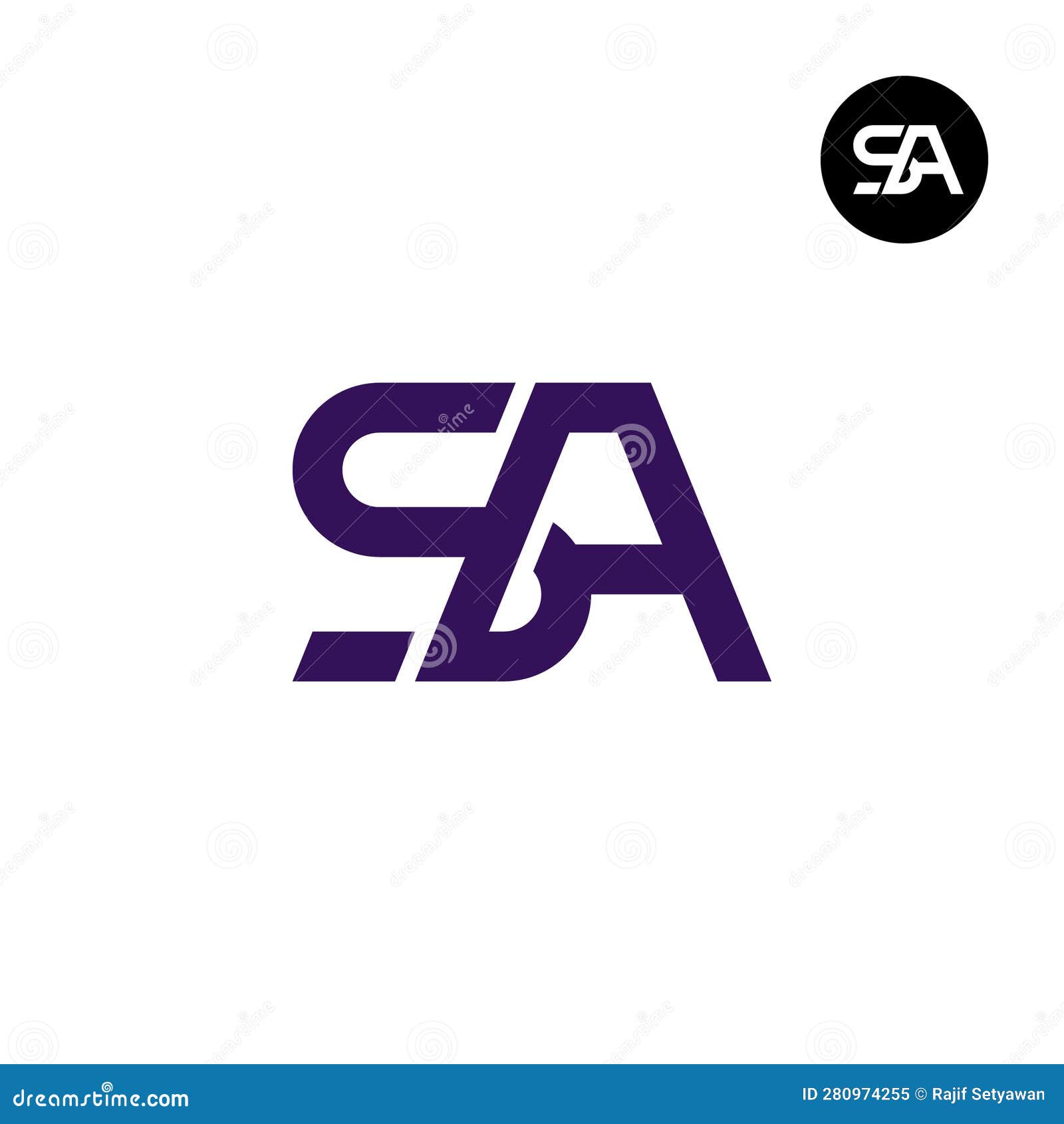 Letter SA Monogram Logo Design Stock Vector - Illustration of companies ...