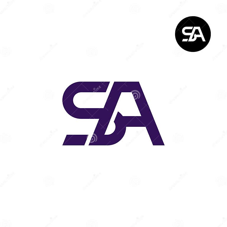 Letter SA Monogram Logo Design Stock Vector - Illustration of companies ...