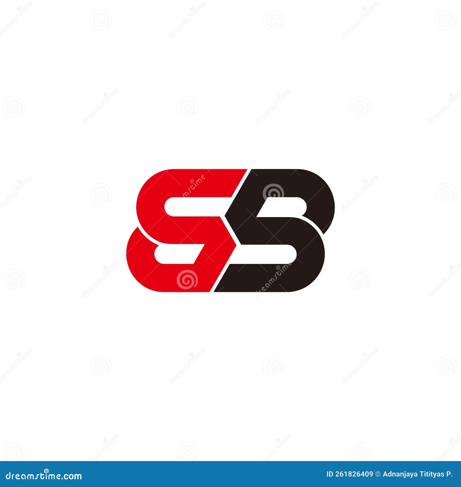 Letter Sb Ambigram Simple Geometric Logo Vector Stock Vector ...
