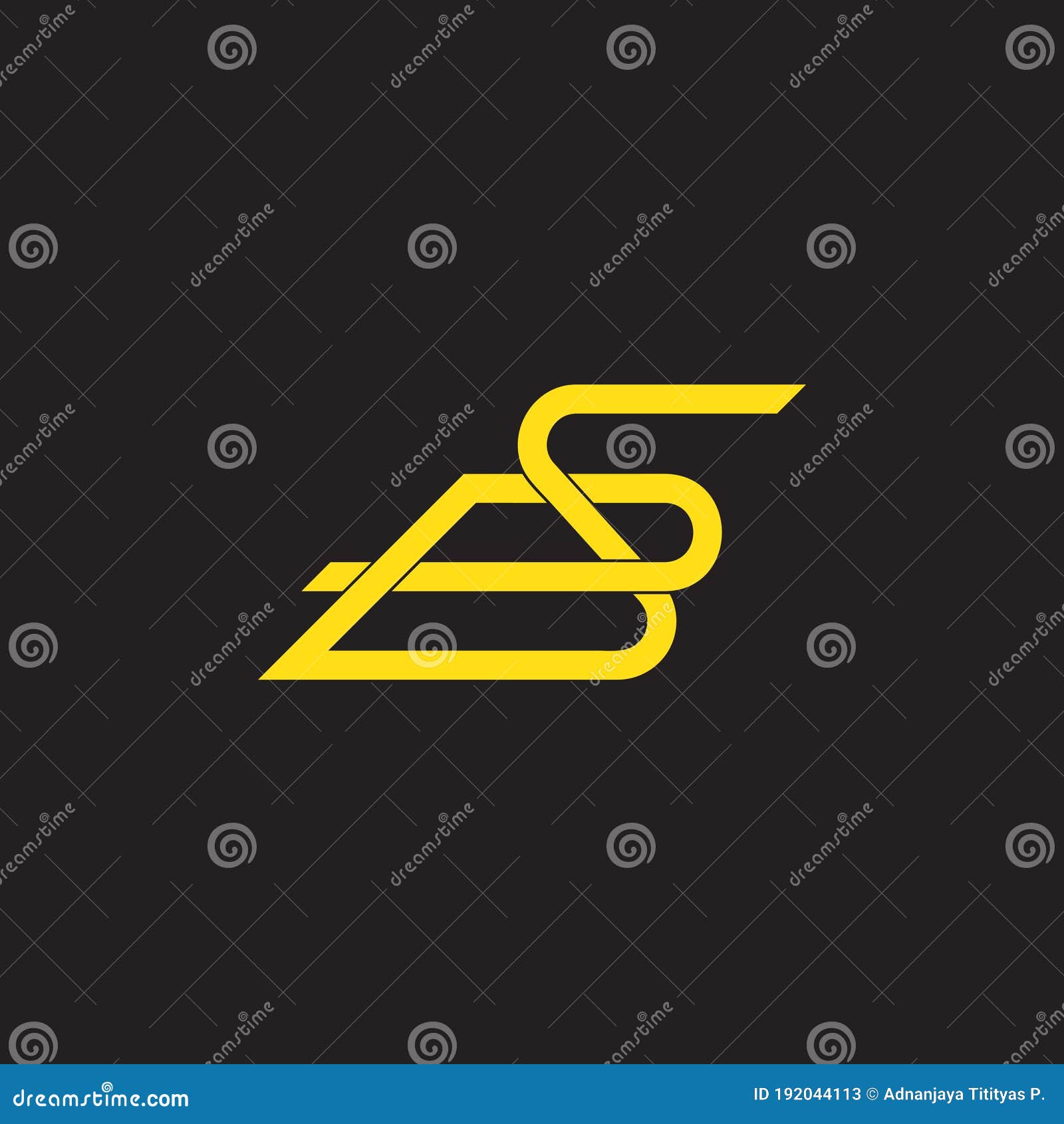 Letter Sb Linked Overlapping Lines Logo Vector Stock Illustration ...