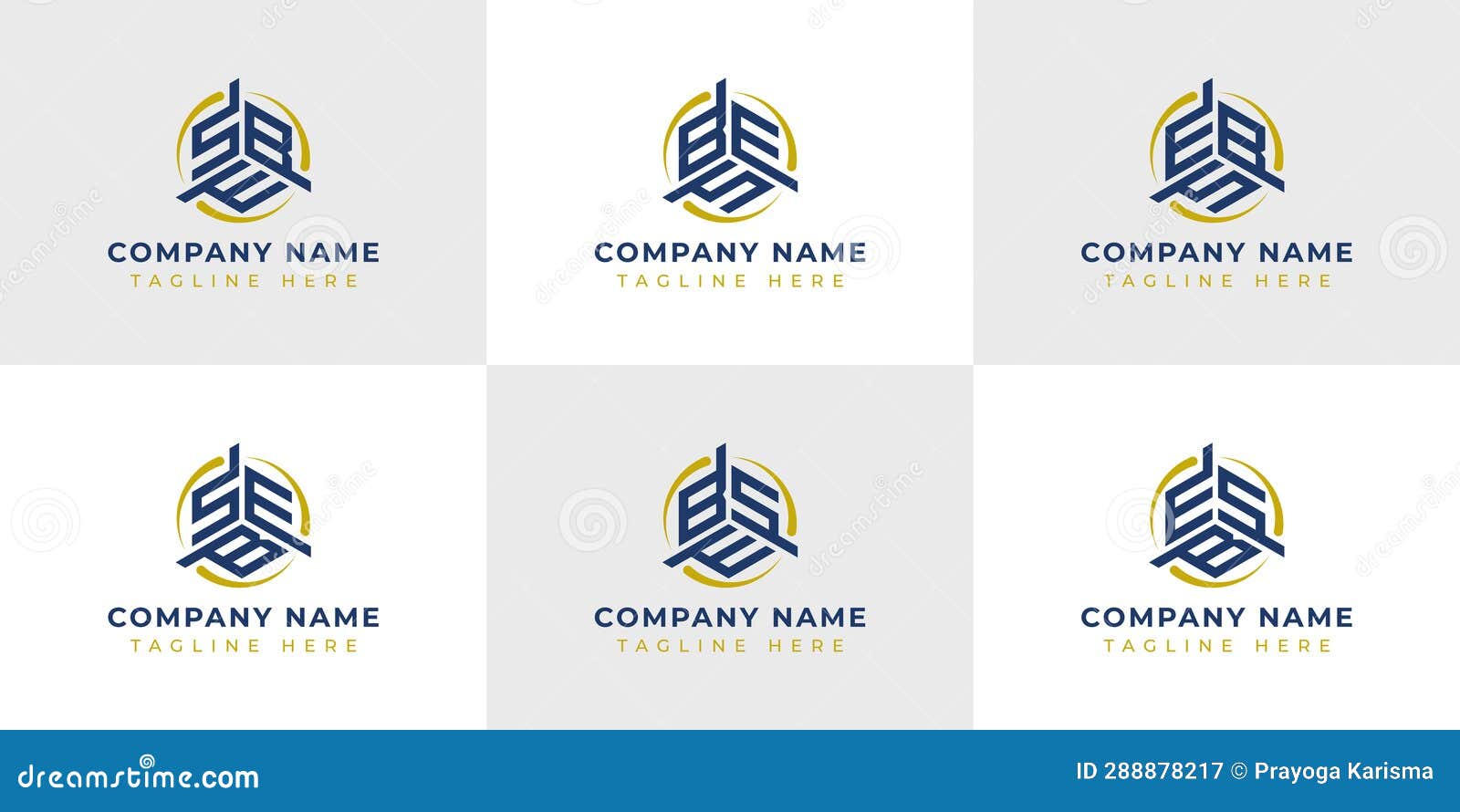 Letter SBE, SEB, BSE, BES, ESB, EBS Hexagonal Technology Logo Set ...