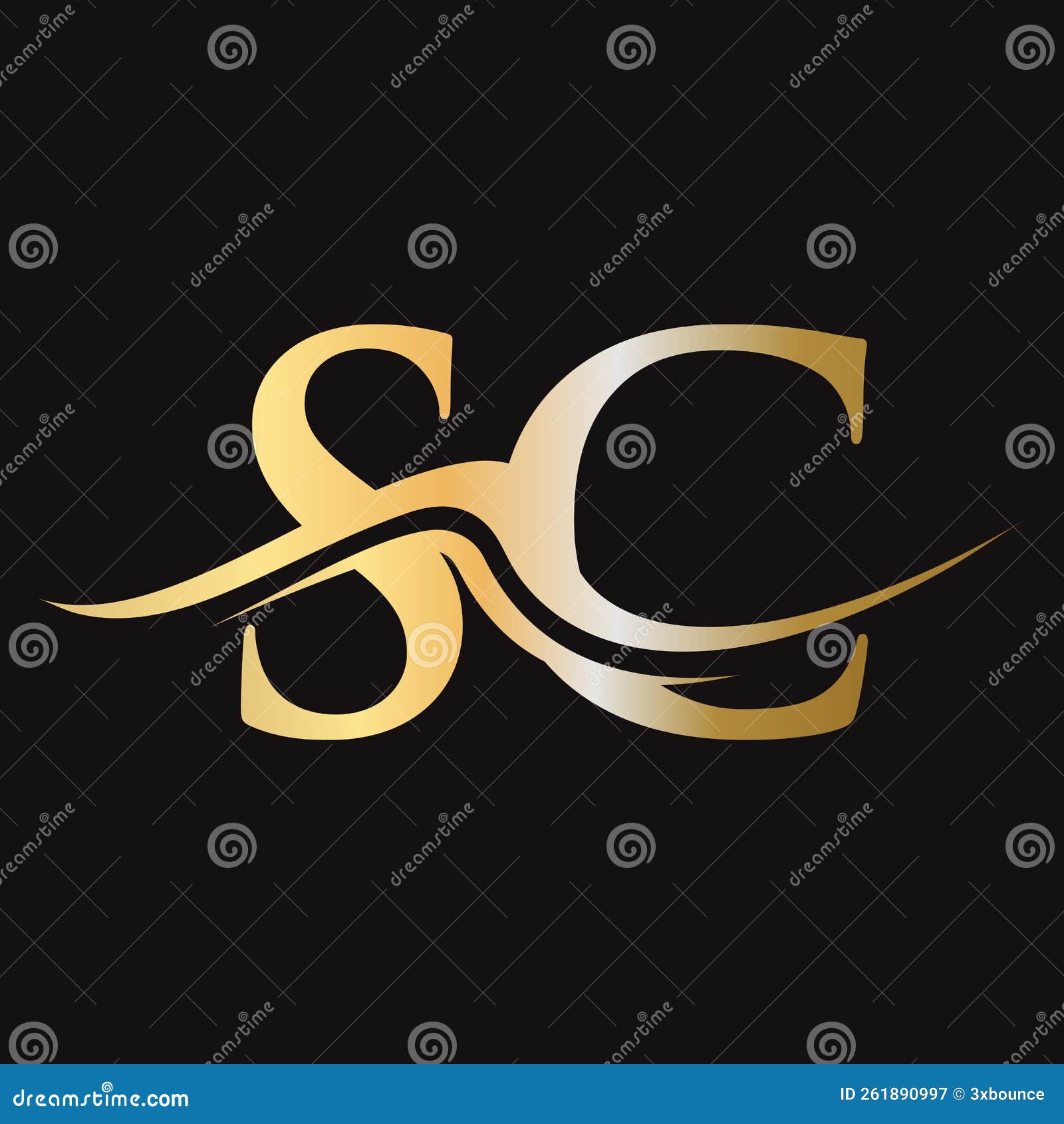 Letter SC Logo Design. Initial SC Logotype Template for Business and ...