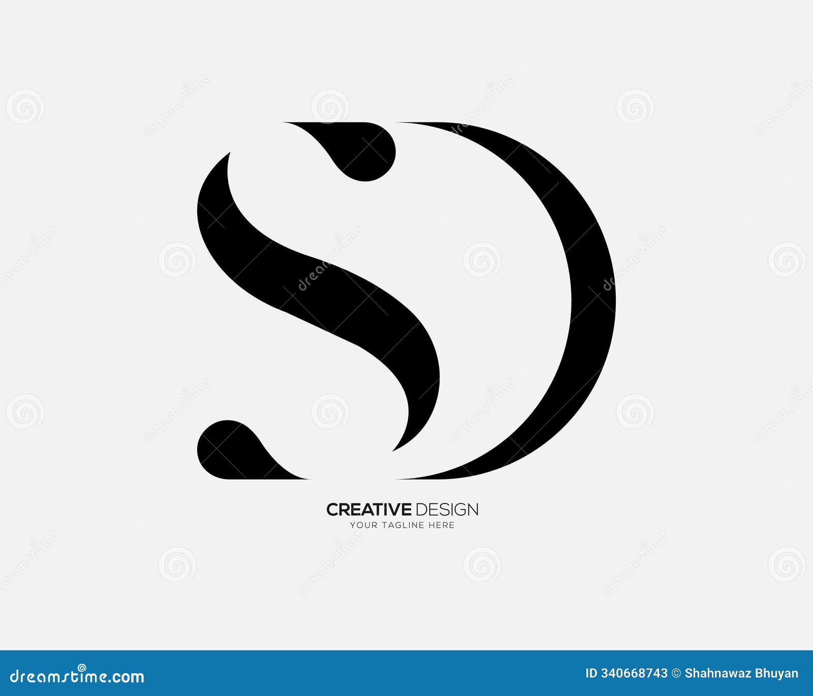 Letter Sd Creative Classic Shape Elegant Typography Logo Stock ...
