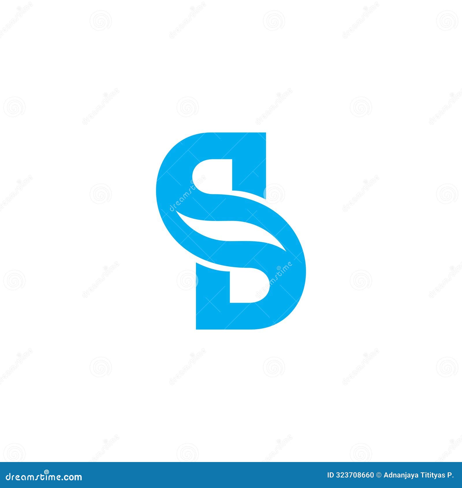 Letter Sd Curves Blue Water Abstract Logo Vector Stock Vector ...
