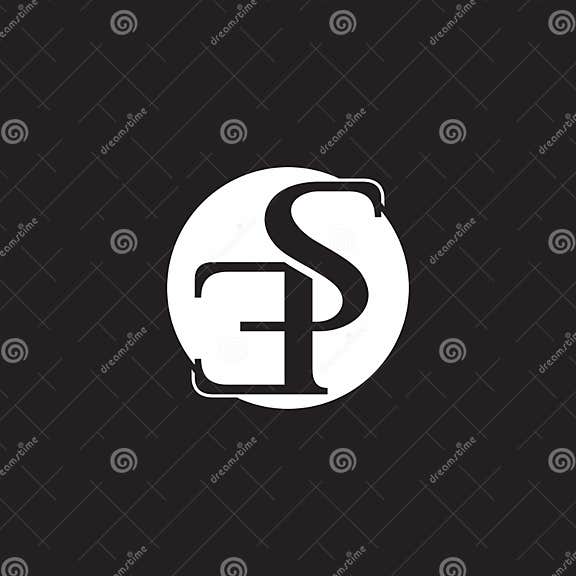 Letter Se Abstract Silhouette Circles Negative Space Simple Logo Vector ...
