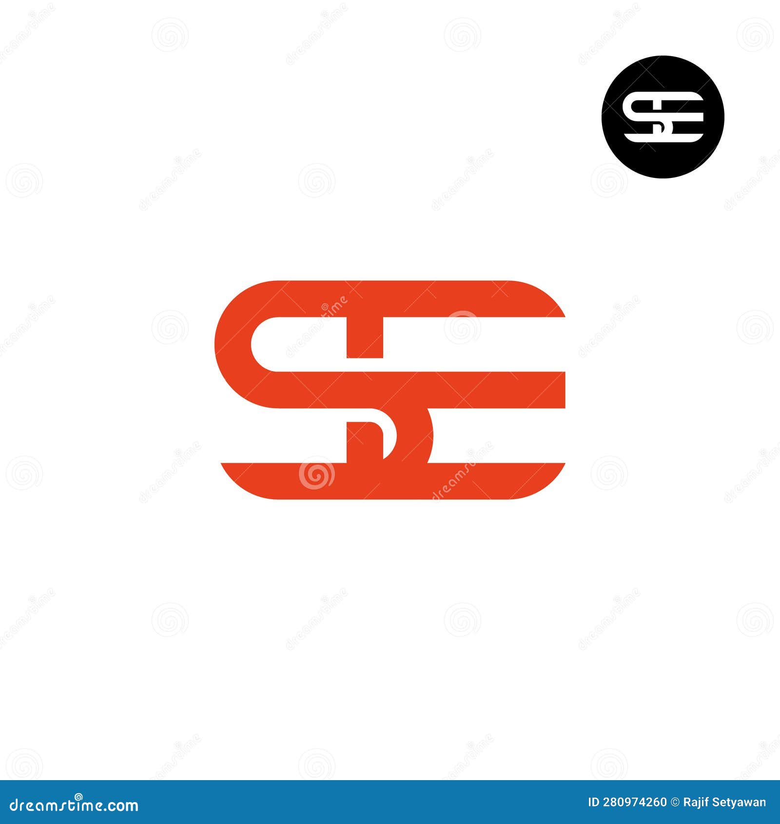 Letter SE Monogram Logo Design Stock Vector - Illustration of alphabet ...