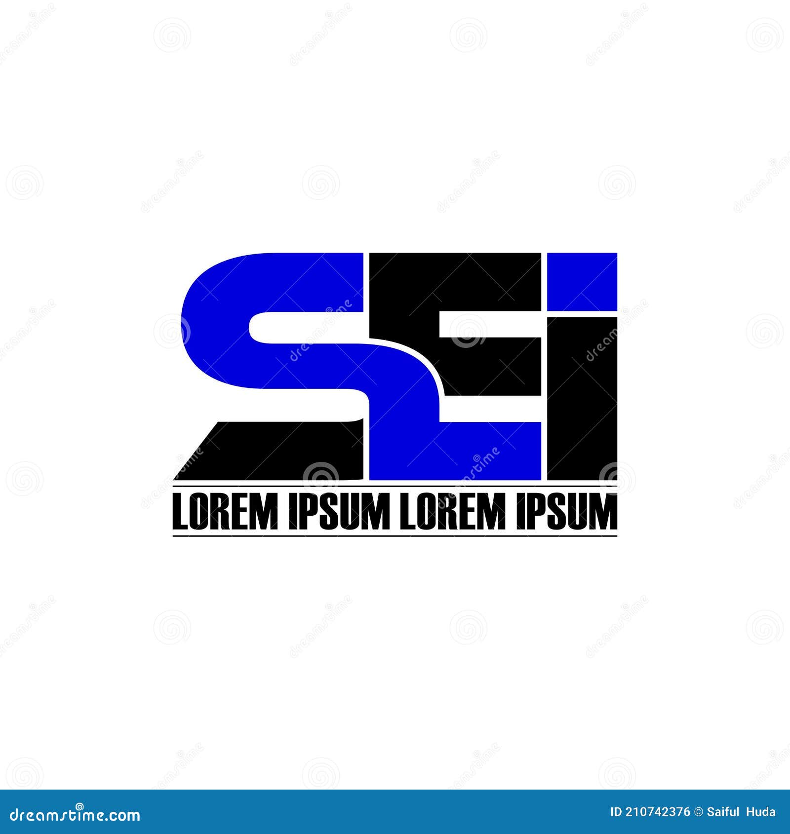 Letter SEI Simple Monogram Logo Icon Design. Vector Illustration ...