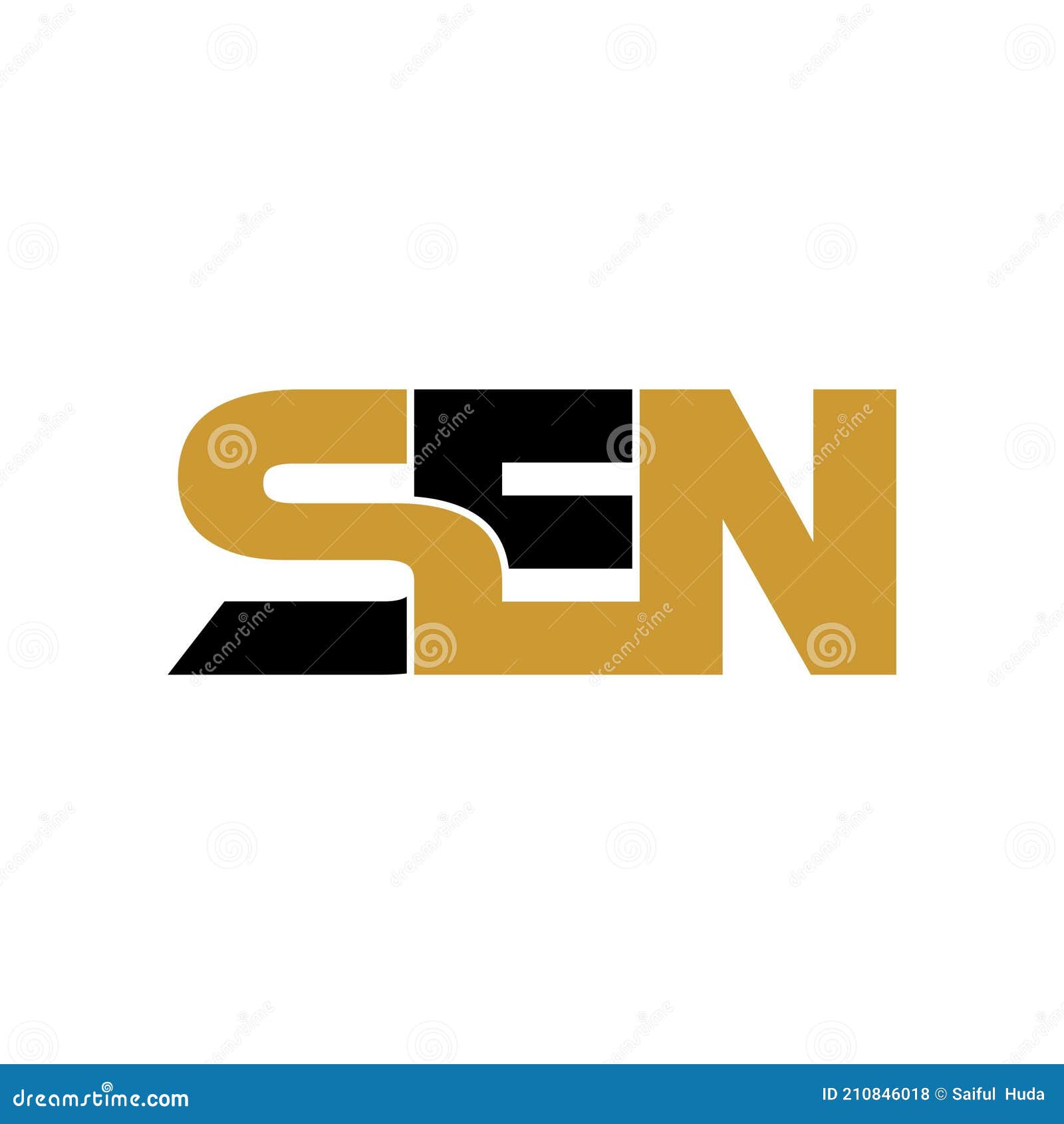 Letter SEN Simple Monogram Logo Icon Design. Stock Vector ...