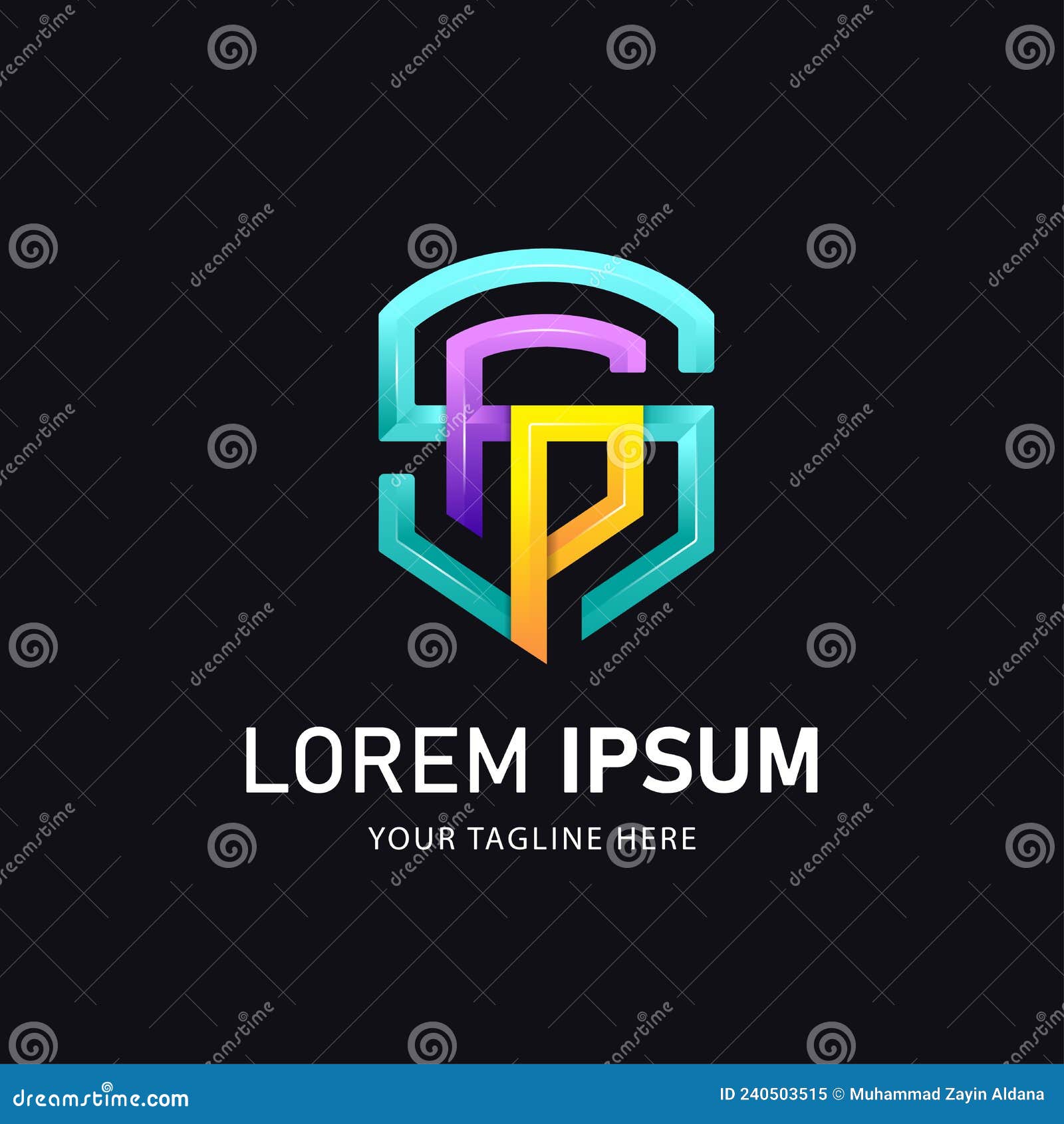 Letter SFP Logo Design Colorful Stock Vector - Illustration of initial ...