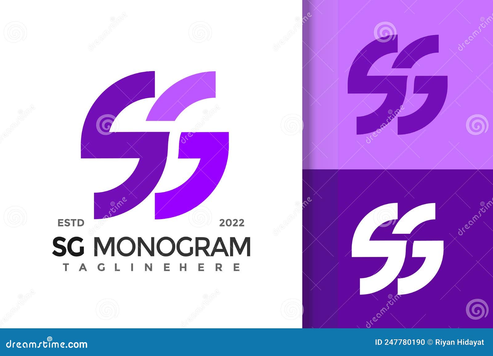 Letter SG Monogram Logo Design Vector Template Stock Vector ...