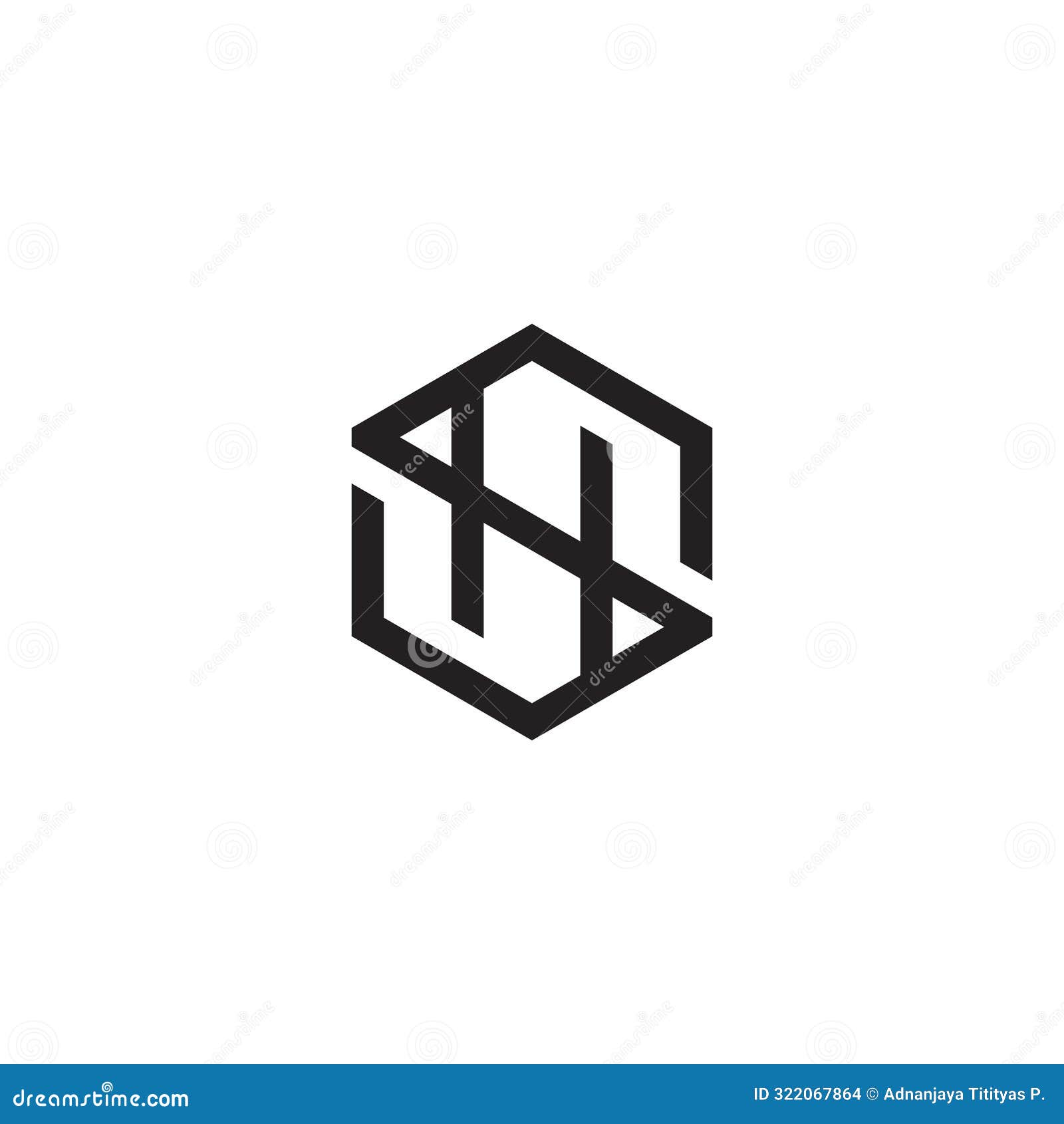 Letter Sh Simple Hexagon Dimensional Logo Vector Stock Vector ...