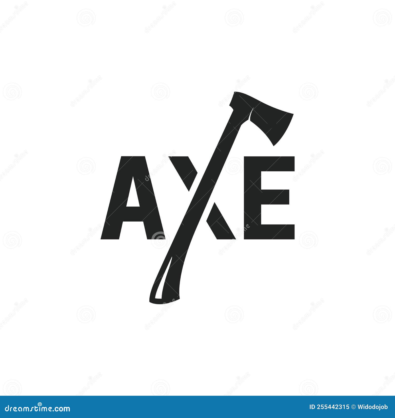 Letter X Shape Ax on Text AXE Design Vector Stock Vector - Illustration ...