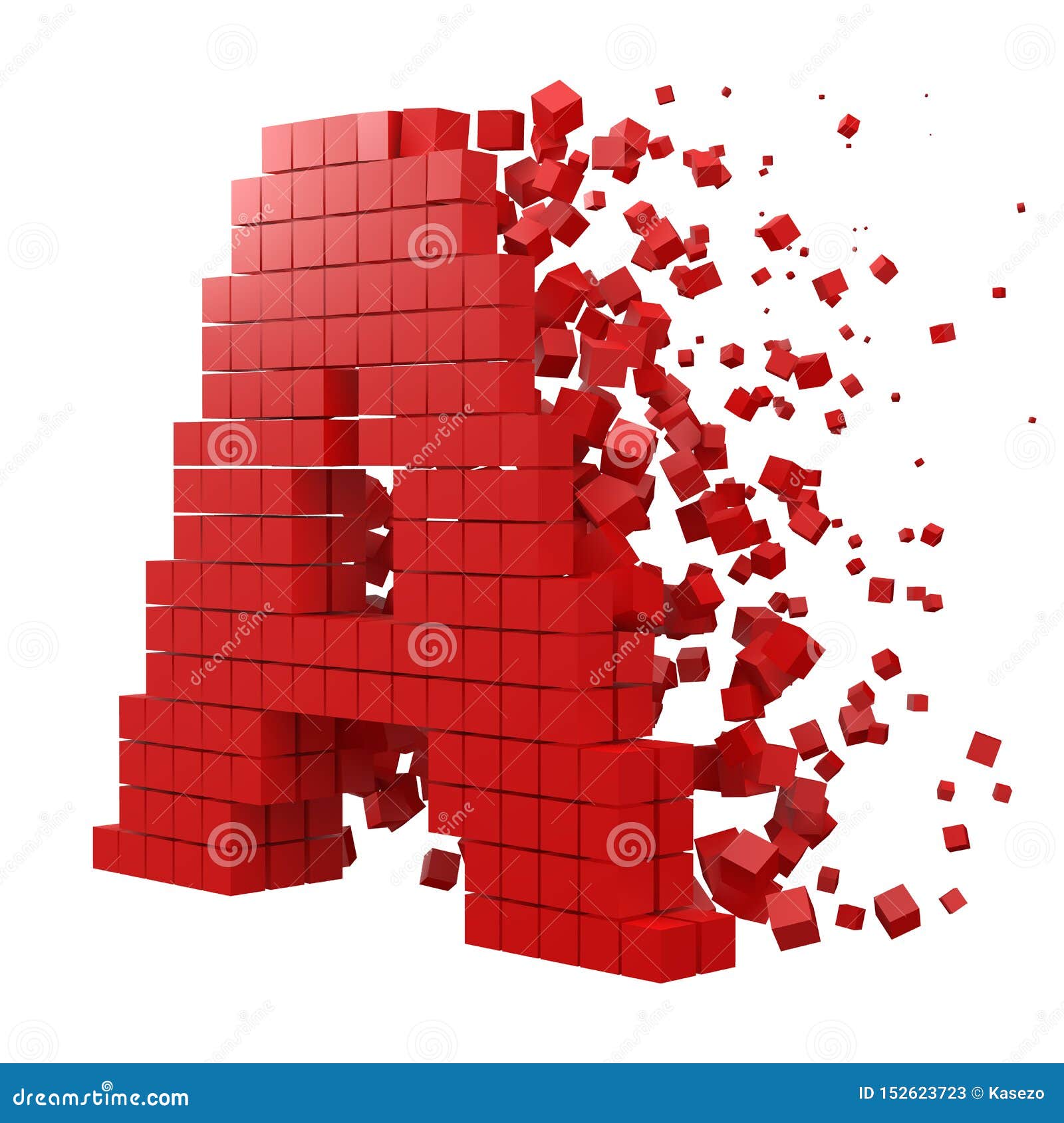 Letter a Shaped Data Block. Version with Red Cubes Stock Vector ...