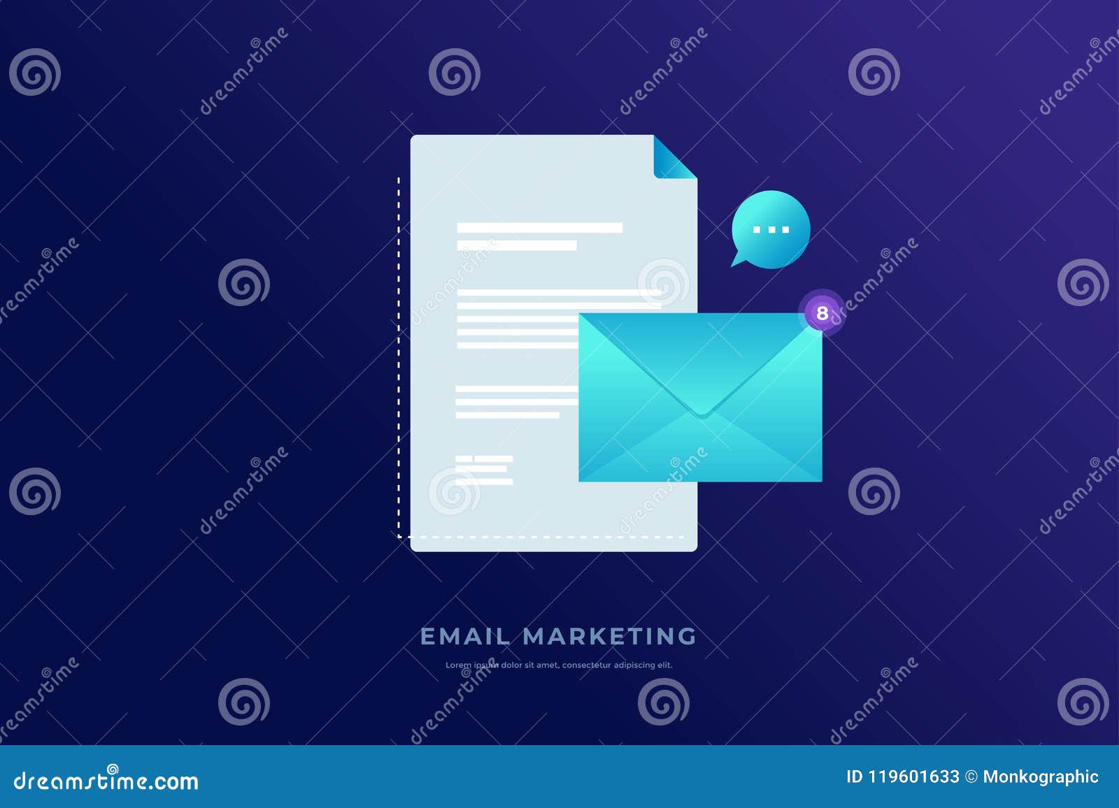 Communication Concept, Information Dissemination, Sending Email. Stock ...