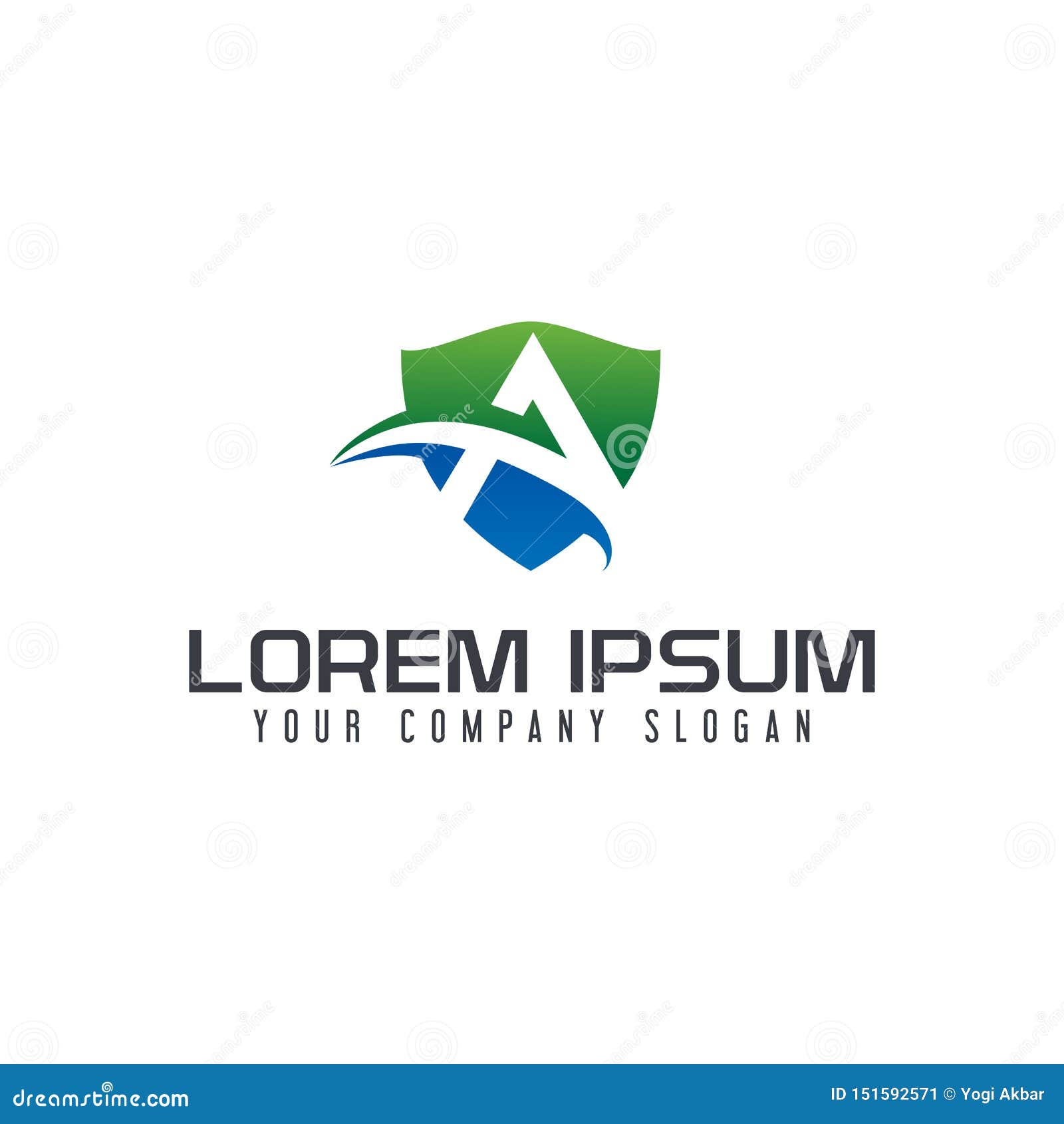 Letter a Shield Logo Design Concept Template Stock Vector ...