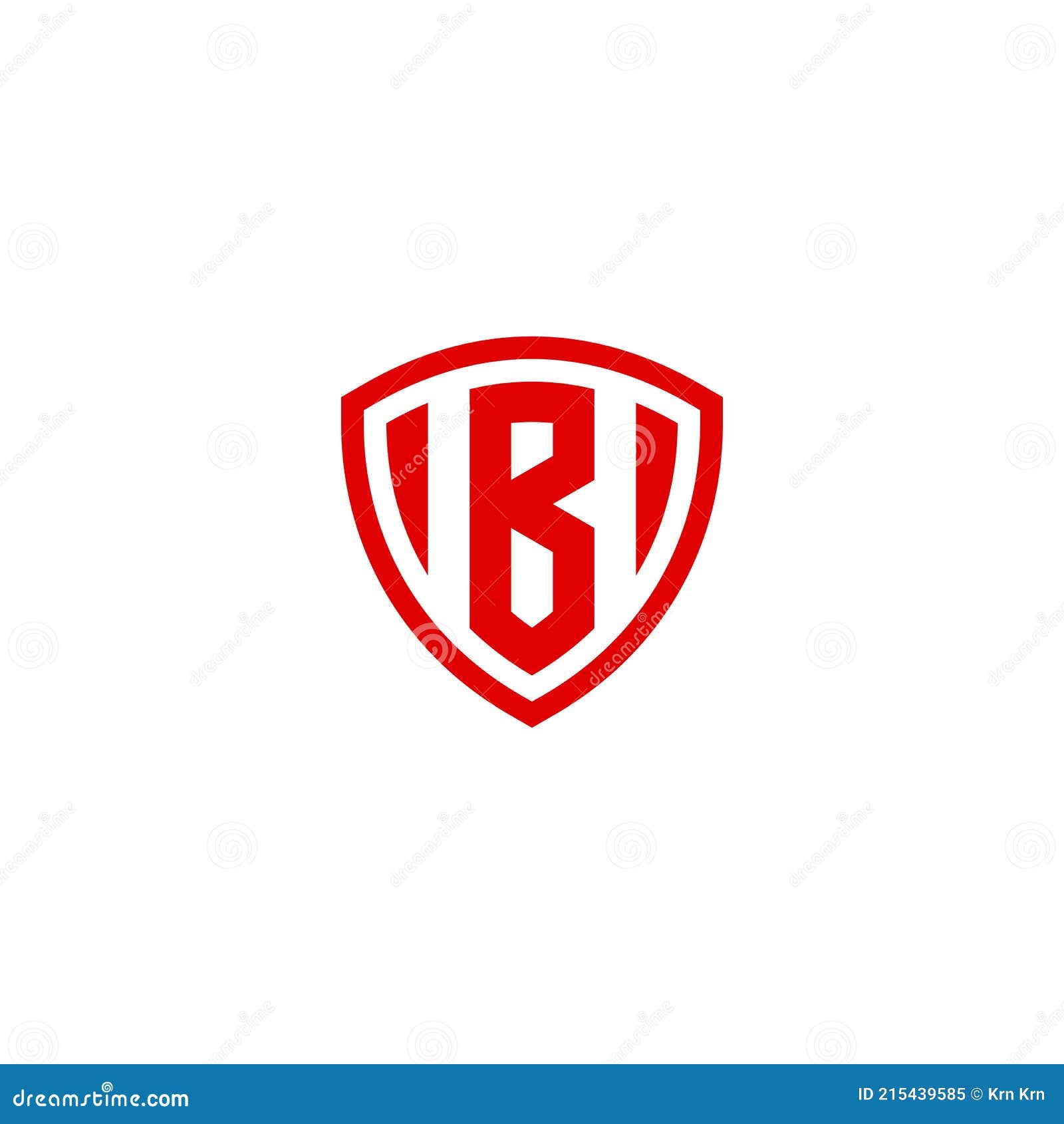 Initial Letter B with Shield Frame Line Element Stock Illustration ...