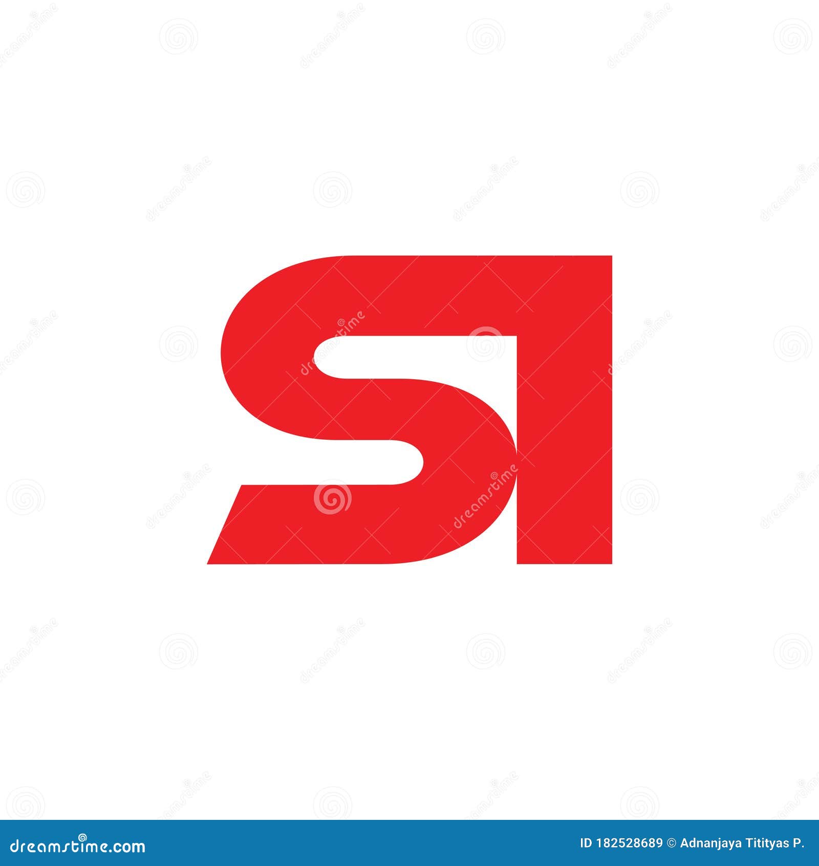 Letter Si Capital Geometric Simple Logo Vector Stock Vector ...