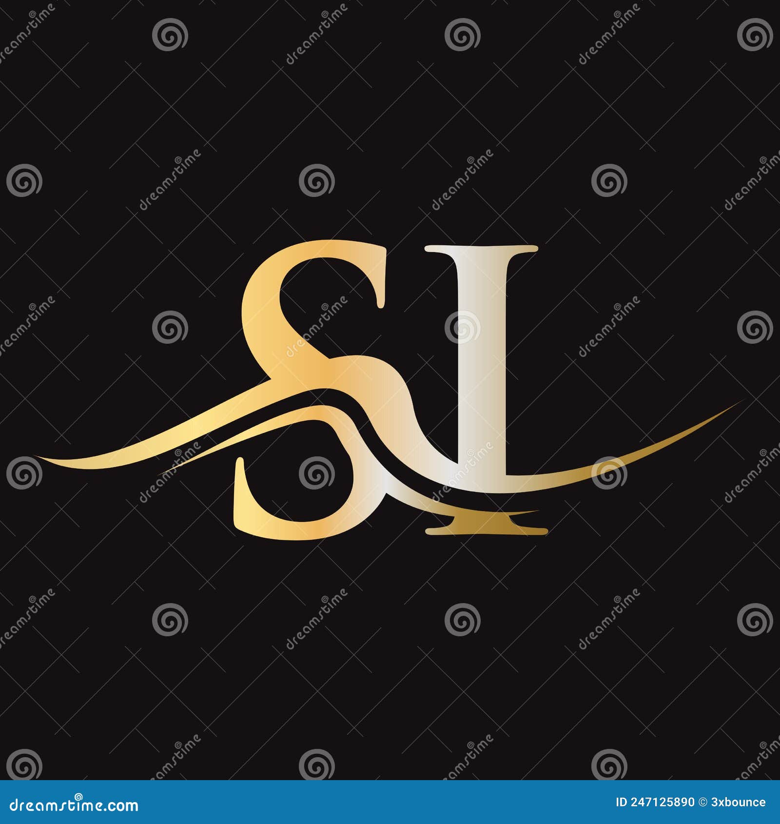Letter SI Logo Design. Initial SI Logotype Template for Business and ...