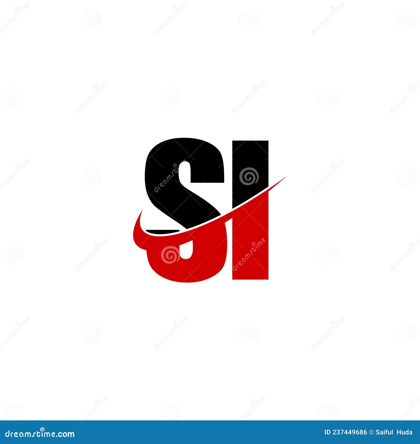 Letter SI Simple Monogram Logo Icon Design. Stock Vector - Illustration ...