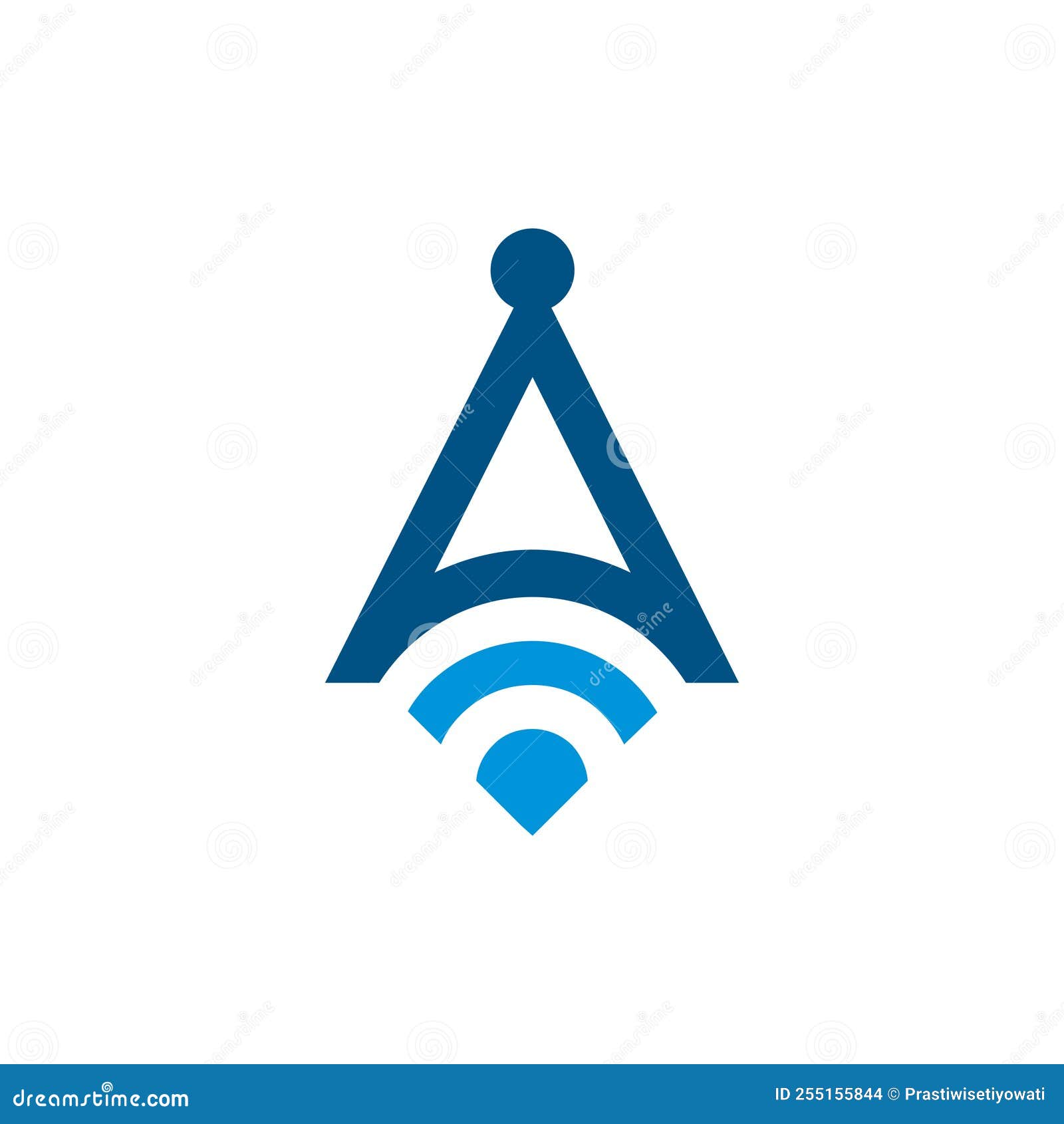 Letter a Signal Tower Logo Icon Stock Vector - Illustration of ...