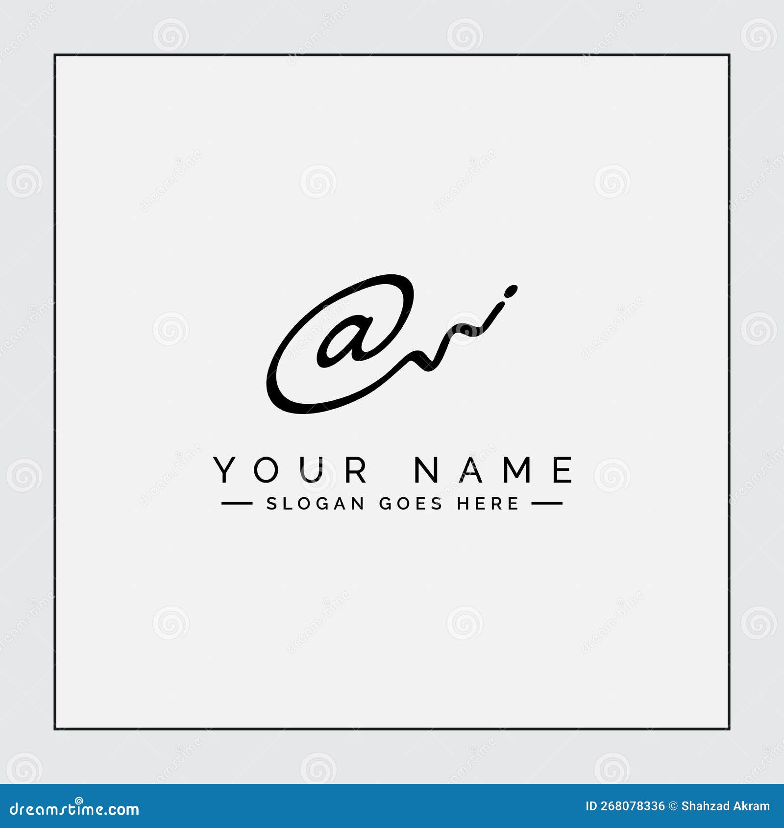 A Letter Signature Logo Initial Alphabet For A Hand Drawn A Logo