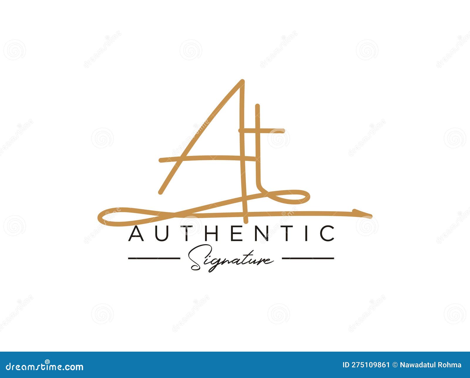 Letter at Signature Logo Template Vector Stock Vector - Illustration of ...