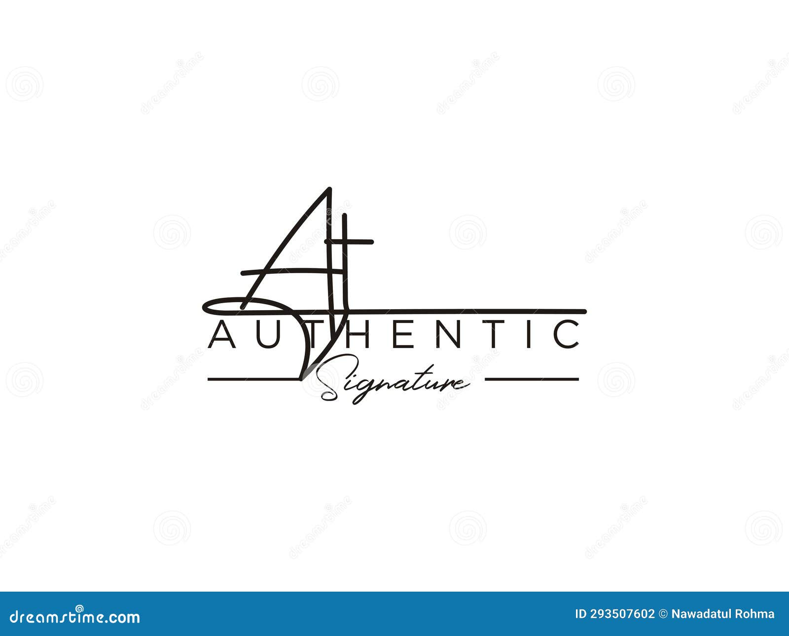 Letter at Signature Logo Template Vector Stock Vector - Illustration of ...