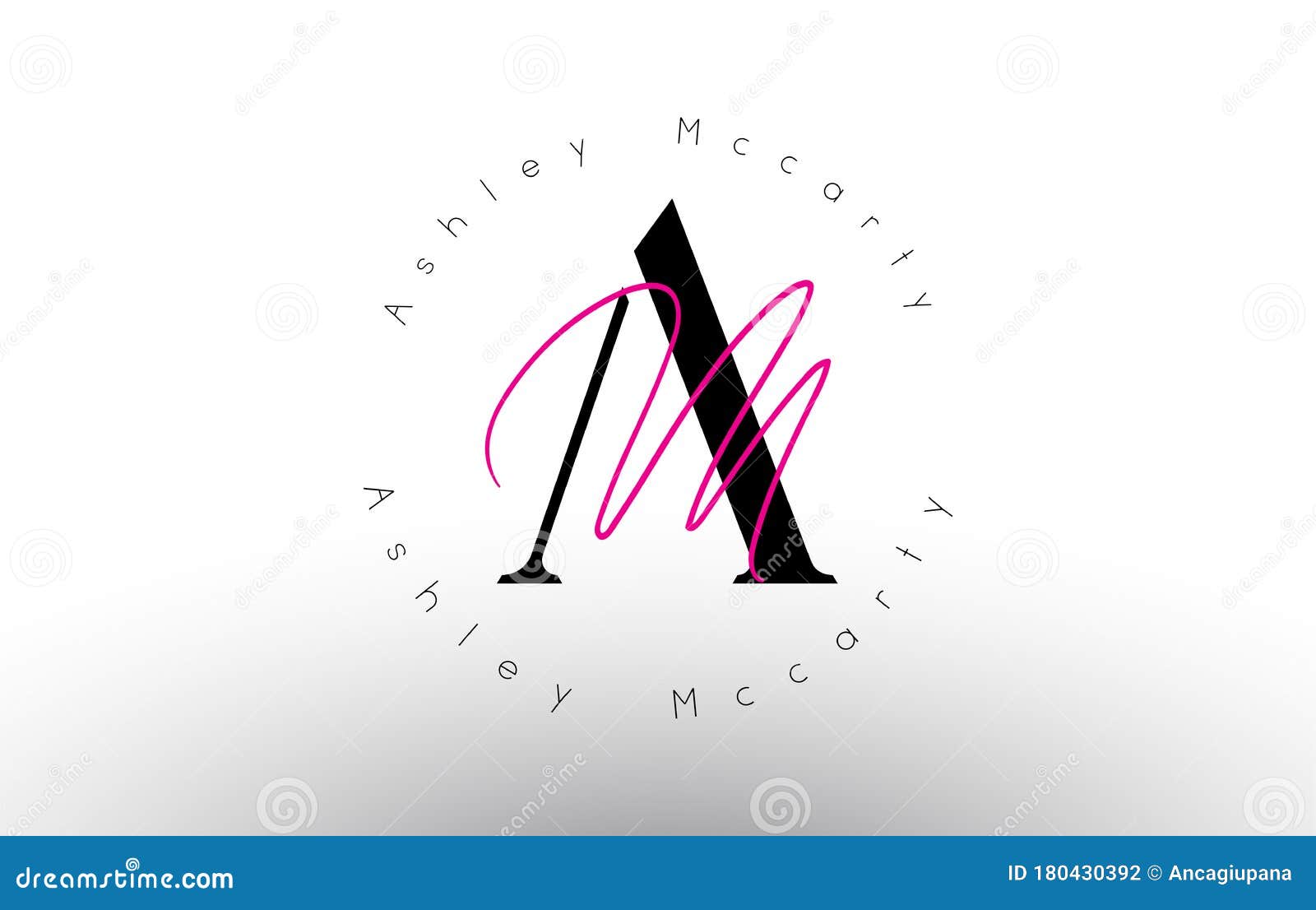 Letter am Signature Minimalistic Vector Logo. Simple am Icon with ...