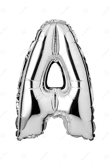 Letter a of silver balloon stock image. Image of decorative - 130237461