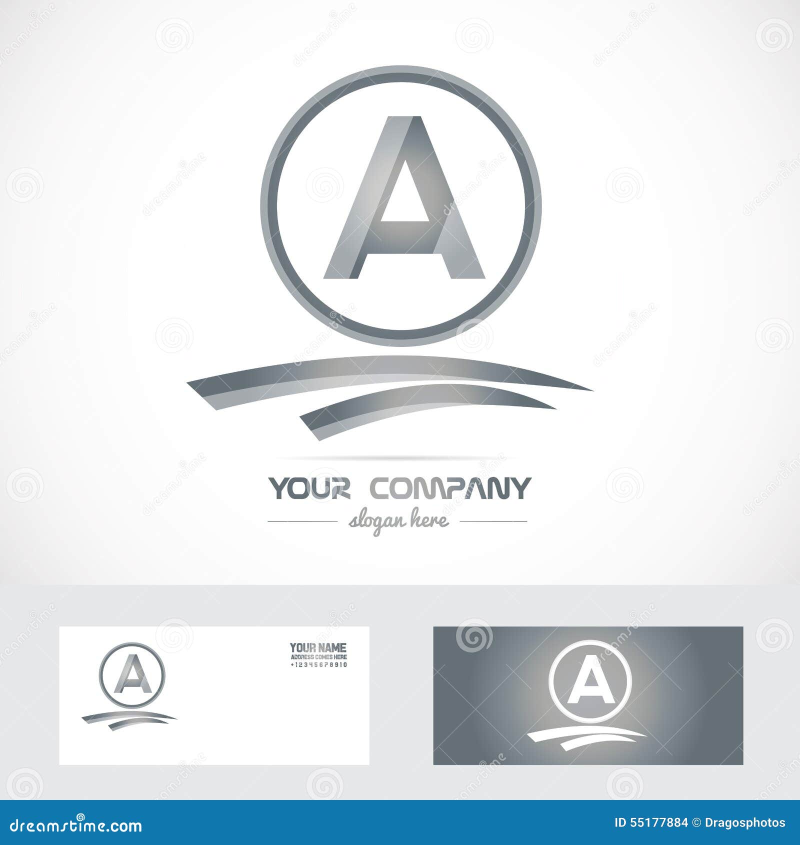 Letter a Silver Grey Logo Icon Stock Vector - Illustration of design ...