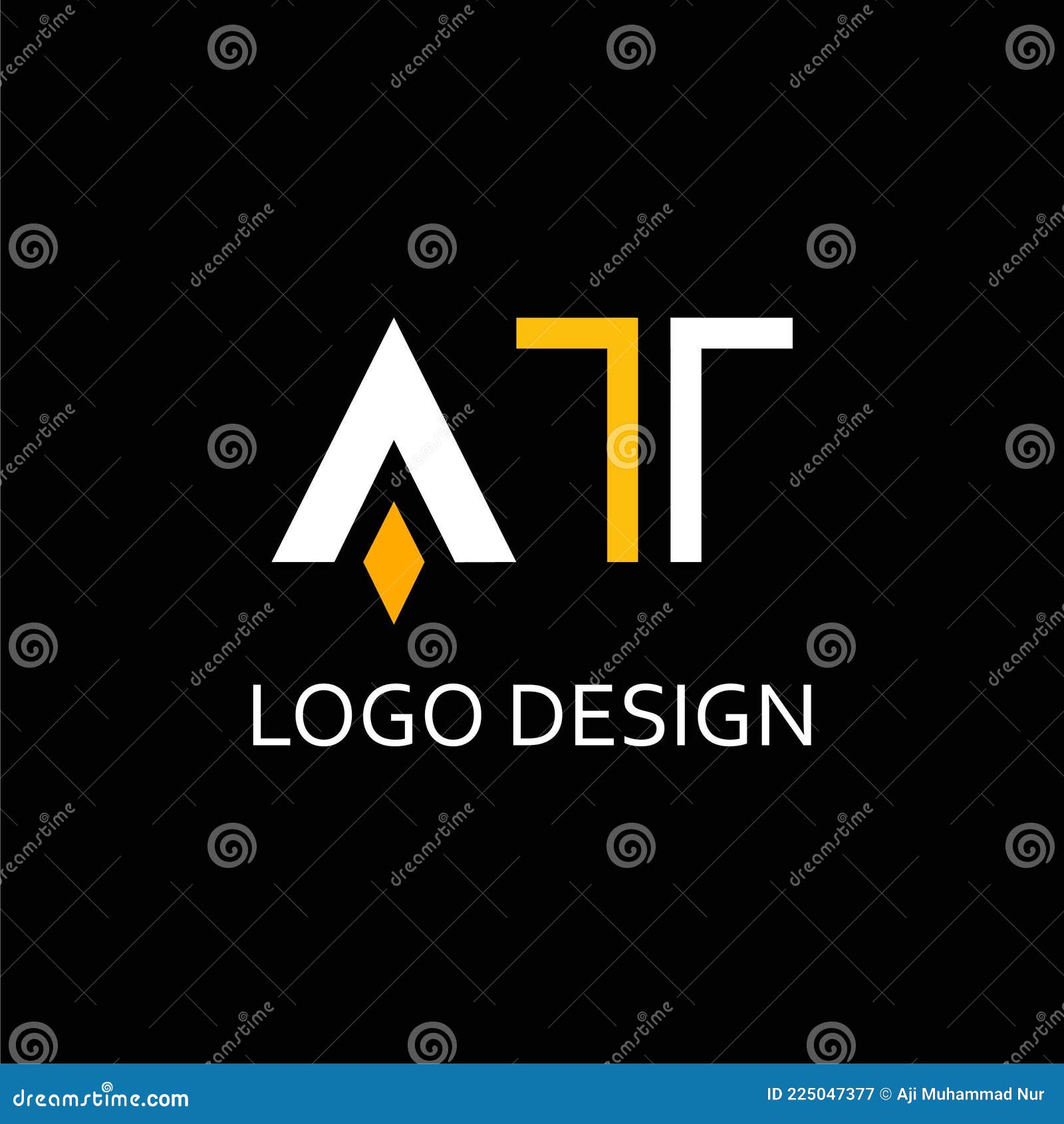 At Letter for Simple Logo Design Stock Vector - Illustration of blue ...