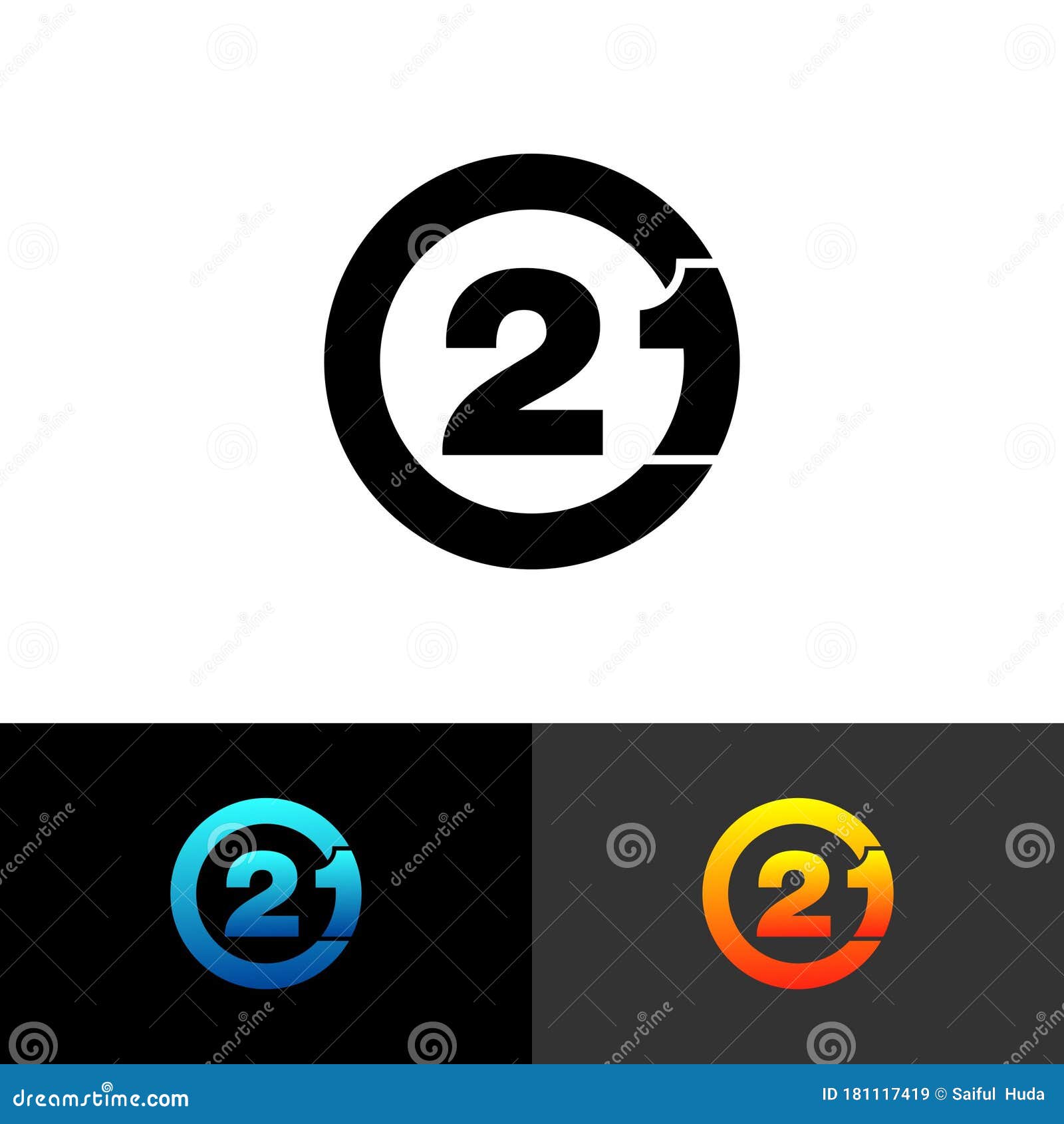 Letter 21 Simple Logo Icon Design Vector. Stock Vector - Illustration ...