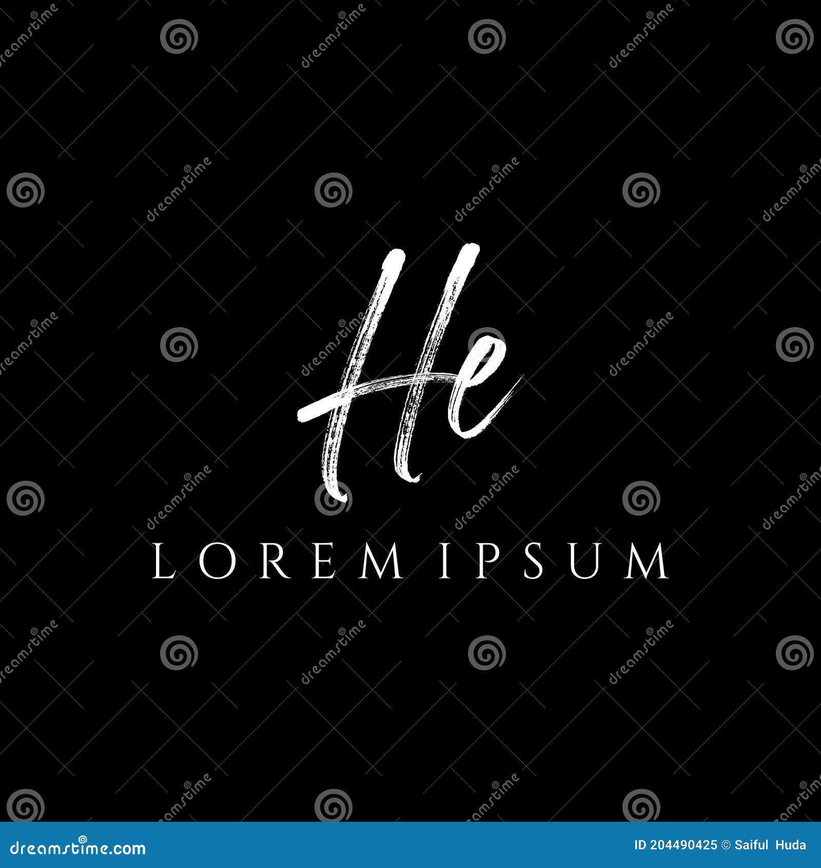 Letter he Simple Monogram Logo Icon Design. Stock Vector - Illustration ...