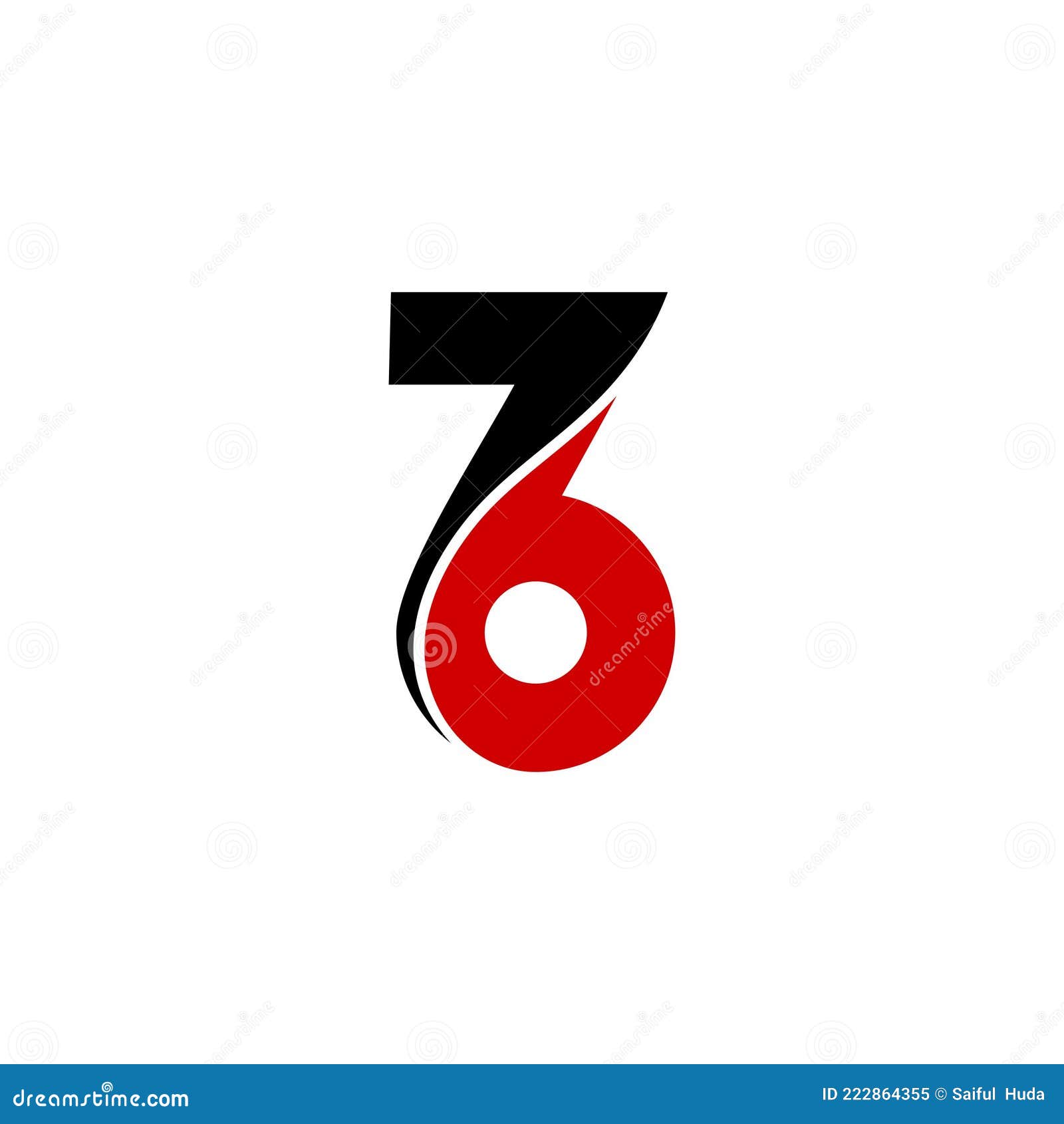 Letter 76 Simple Monogram Logo Icon Design. Stock Vector - Illustration ...