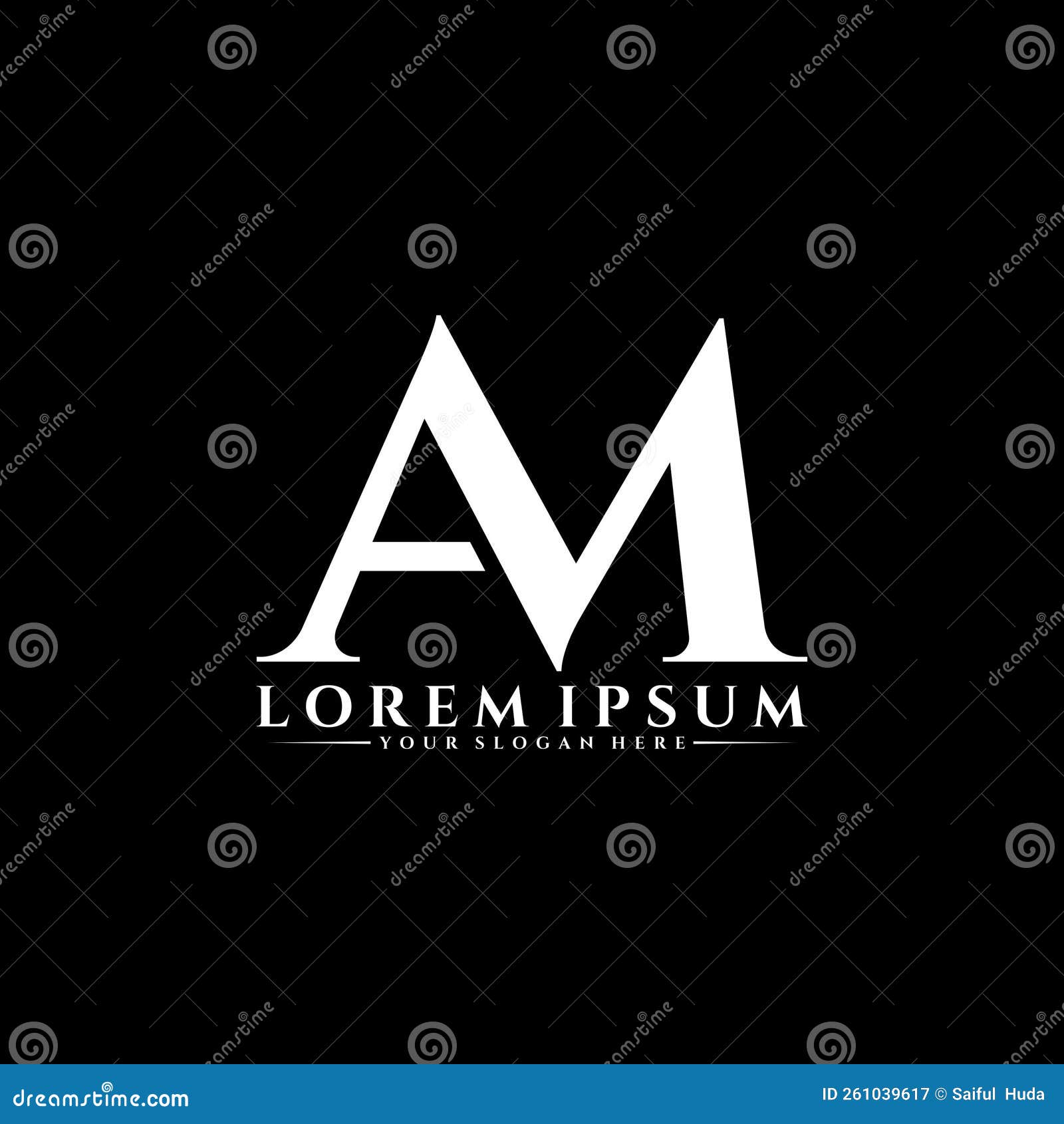 Letter am Simple Monogram Logo Icon Design. Stock Vector - Illustration ...