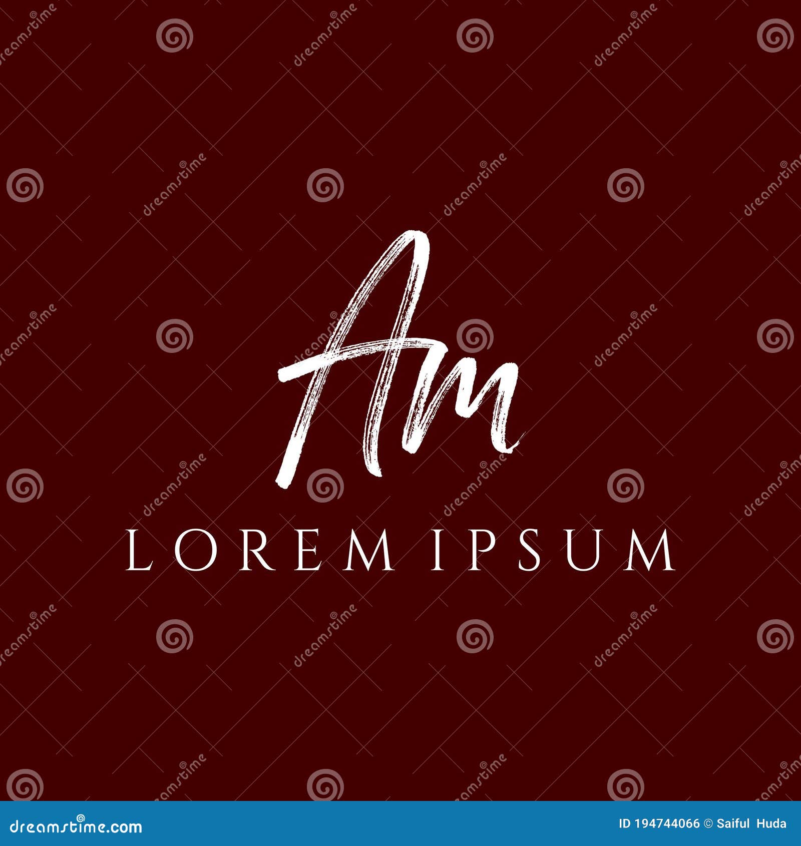 Letter am Simple Monogram Logo Icon Design. Stock Vector - Illustration ...