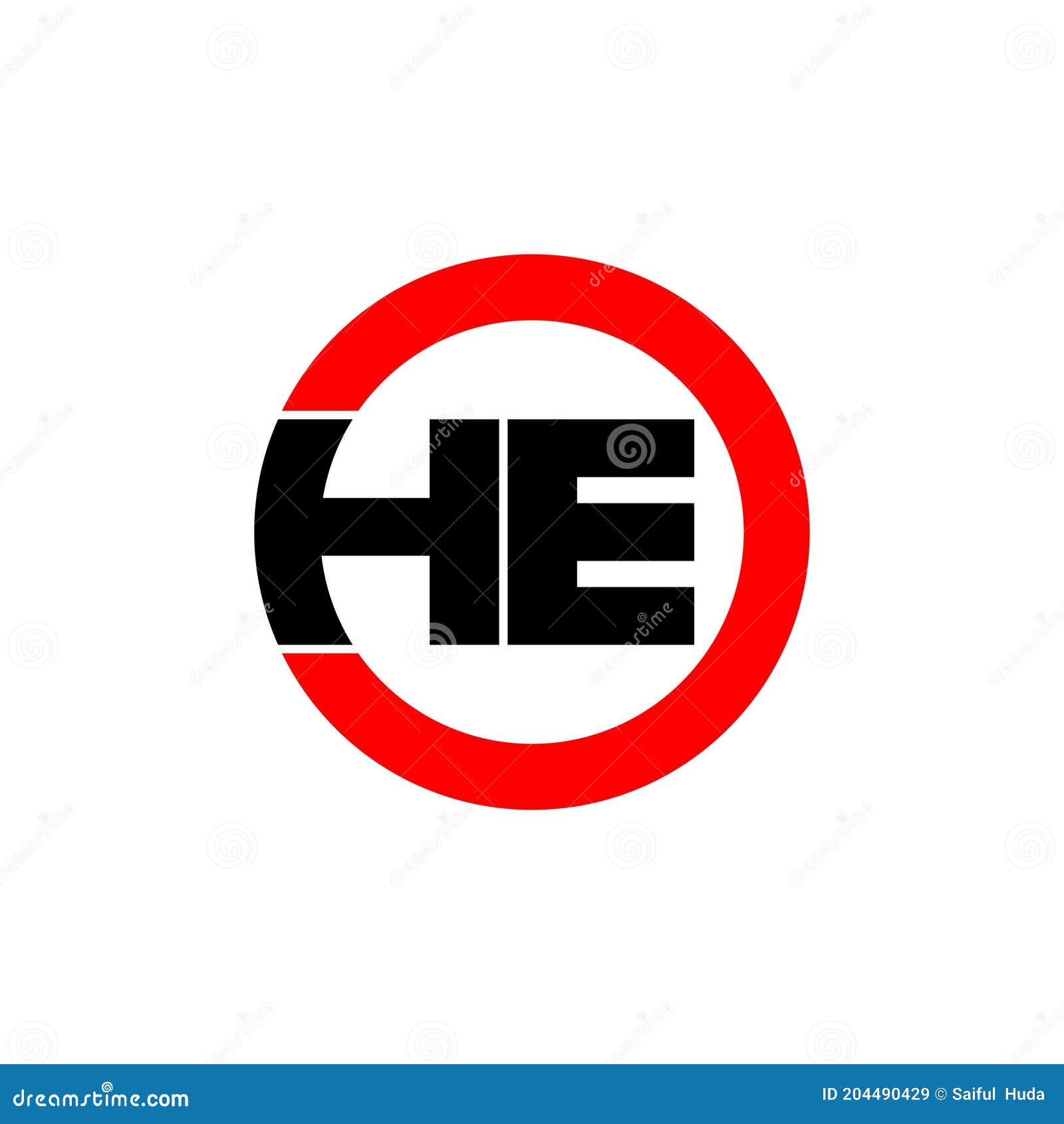 Letter he Simple Monogram Logo Icon Design. Stock Vector - Illustration ...