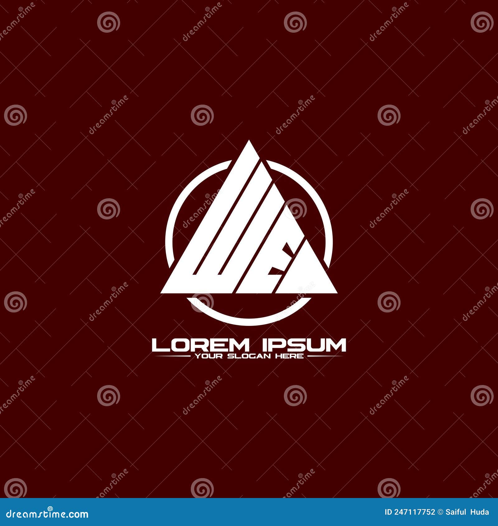 Letter we Simple Monogram Logo Icon Design. Stock Vector - Illustration ...