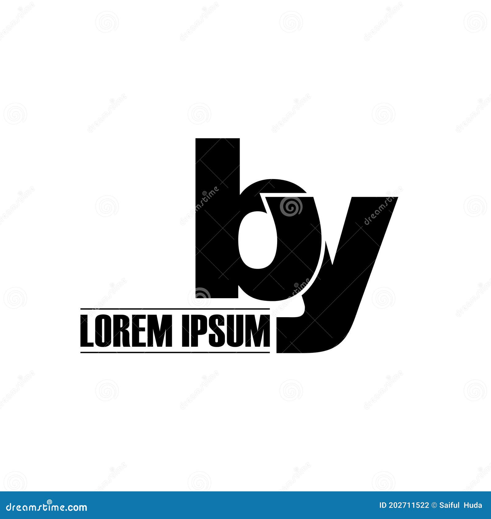 Letter by Simple Monogram Logo Icon Design. Stock Vector - Illustration ...