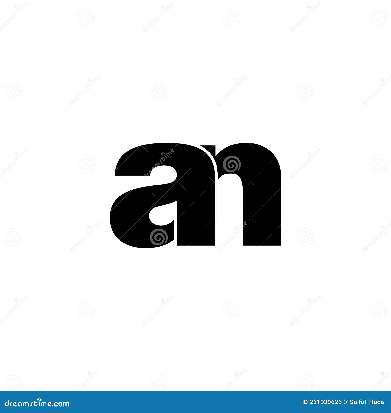 Letter an Simple Monogram Logo Icon Design. Stock Vector - Illustration ...