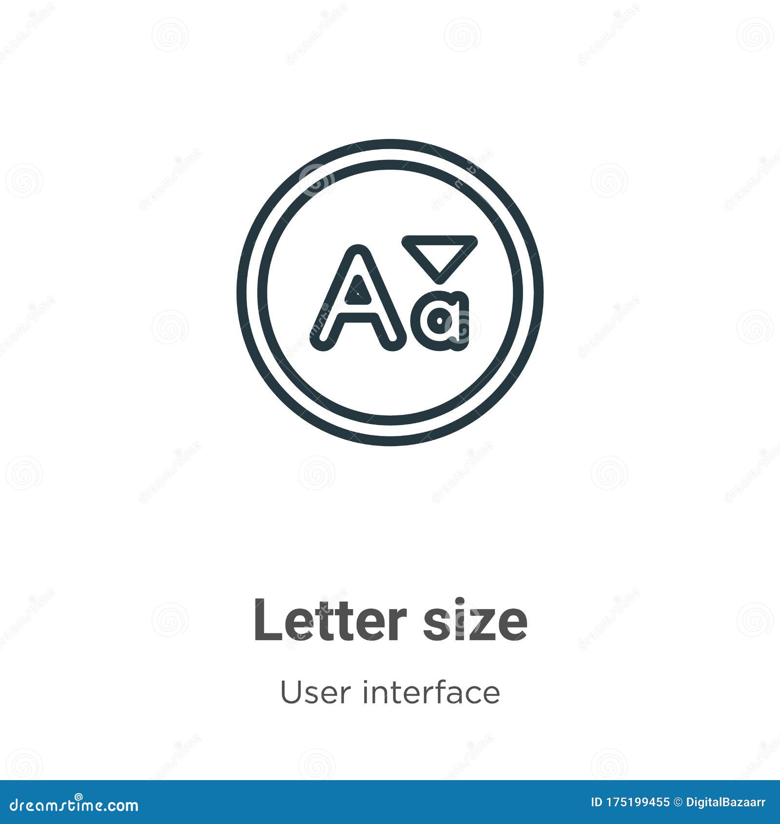 Letter Size Outline Vector Icon. Thin Line Black Letter Size Icon, Flat ...
