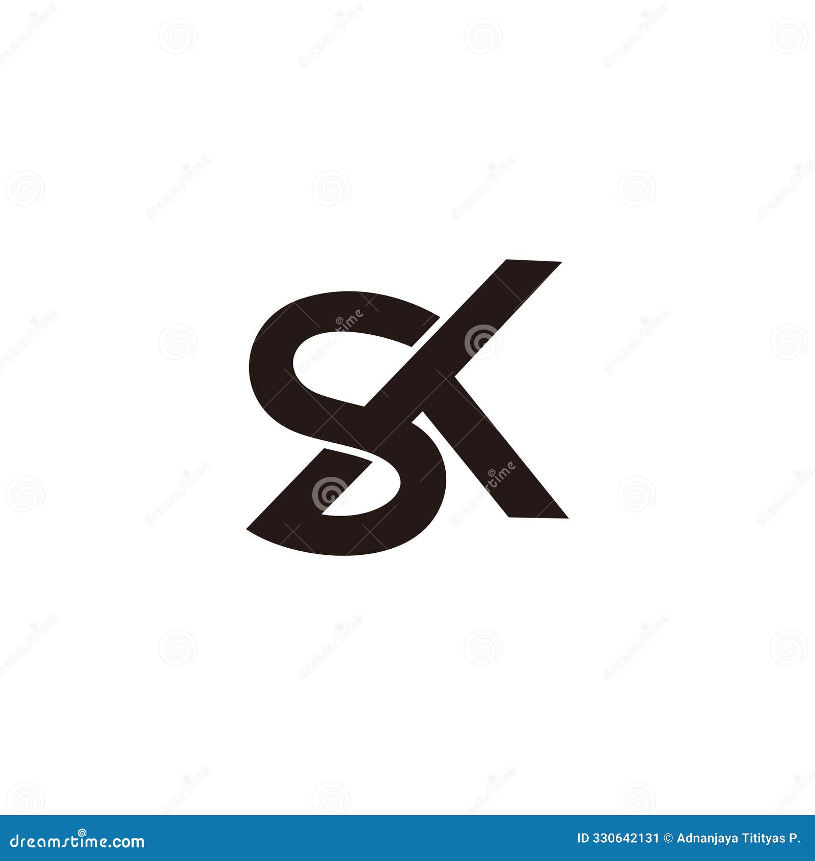 Letter Sk Linked Overlapping Simple Logo Vector Stock Vector ...