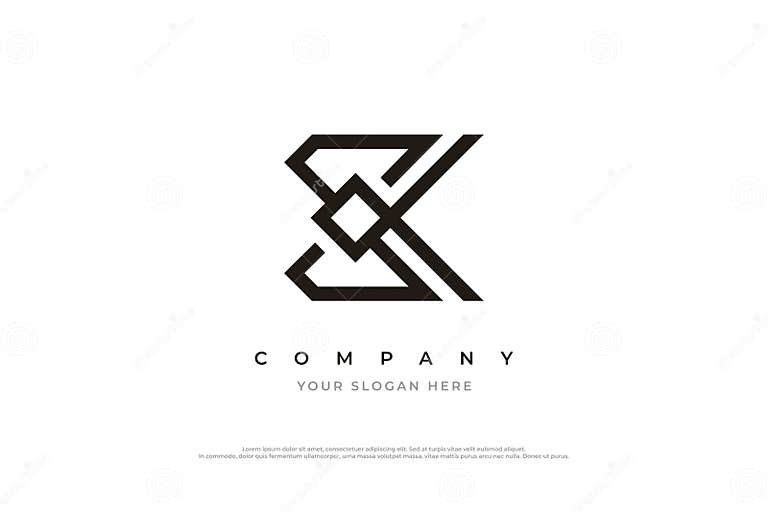 Letter SK Monogram Logo Design Stock Illustration - Illustration of ...