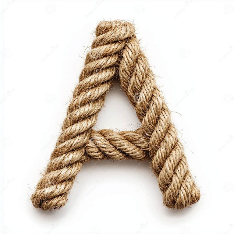 Unique Letter Crafted Natural Ropes Displayed Clean White Background ...