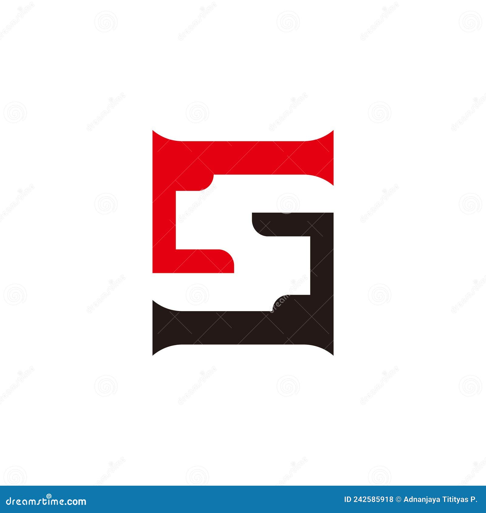 Letter Sl Abstract Negative Space Geometric Logo Vector Stock Vector ...