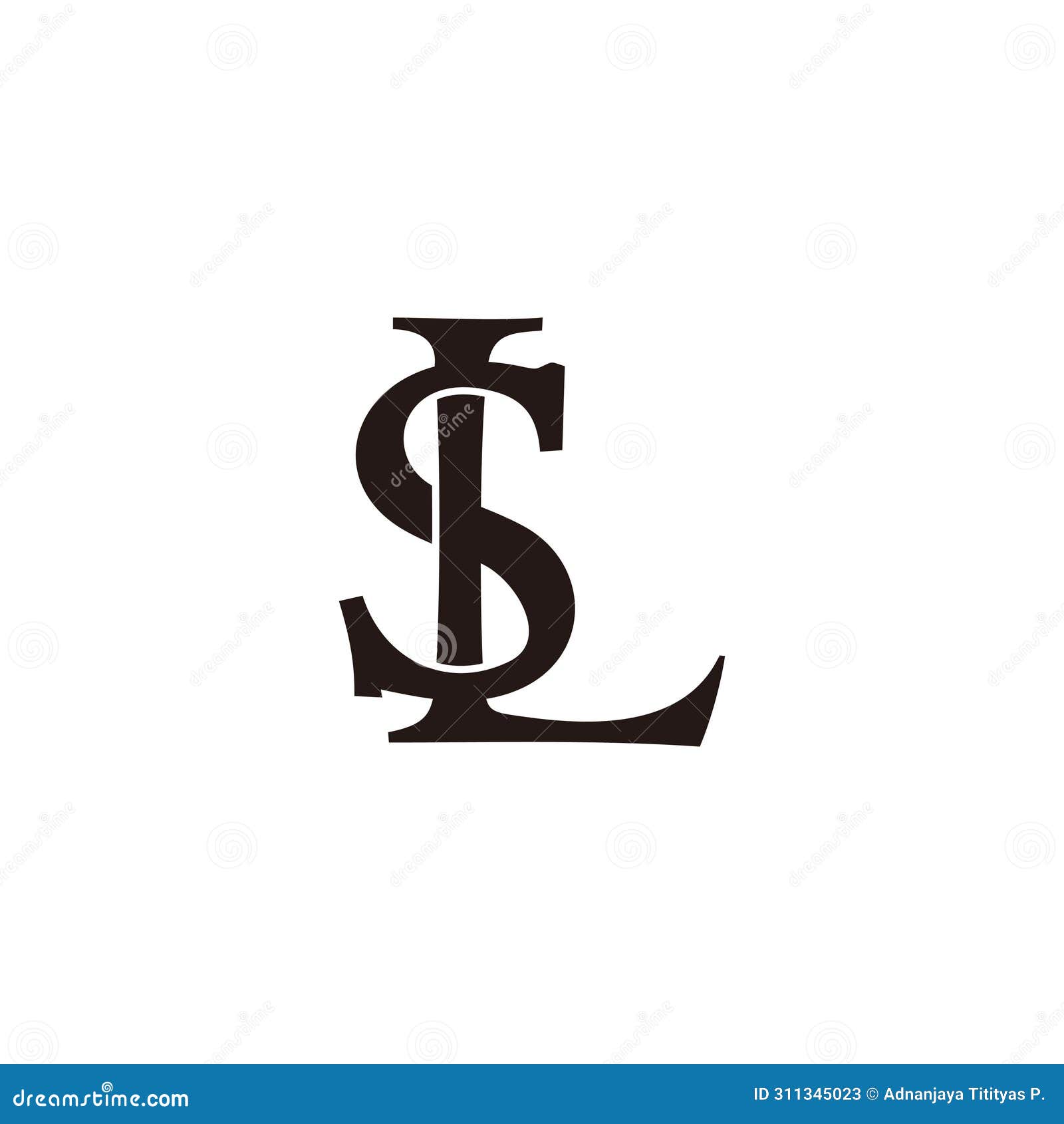 Letter Sl Linked Overlap Font Logo Vector Stock Vector - Illustration ...