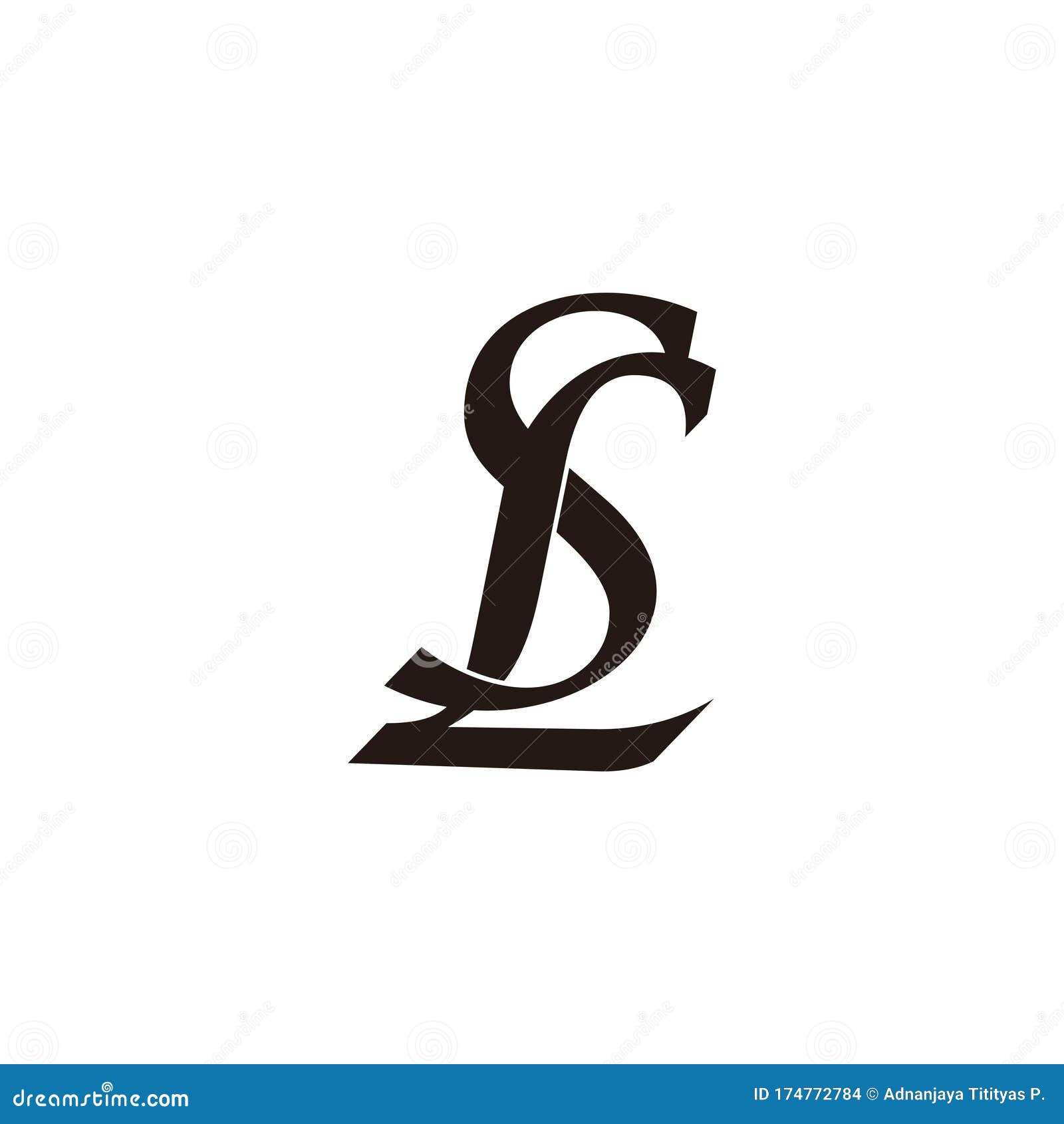 Letter Sl Linked Simple Overlapping Design Symbol Logo Vector Stock ...