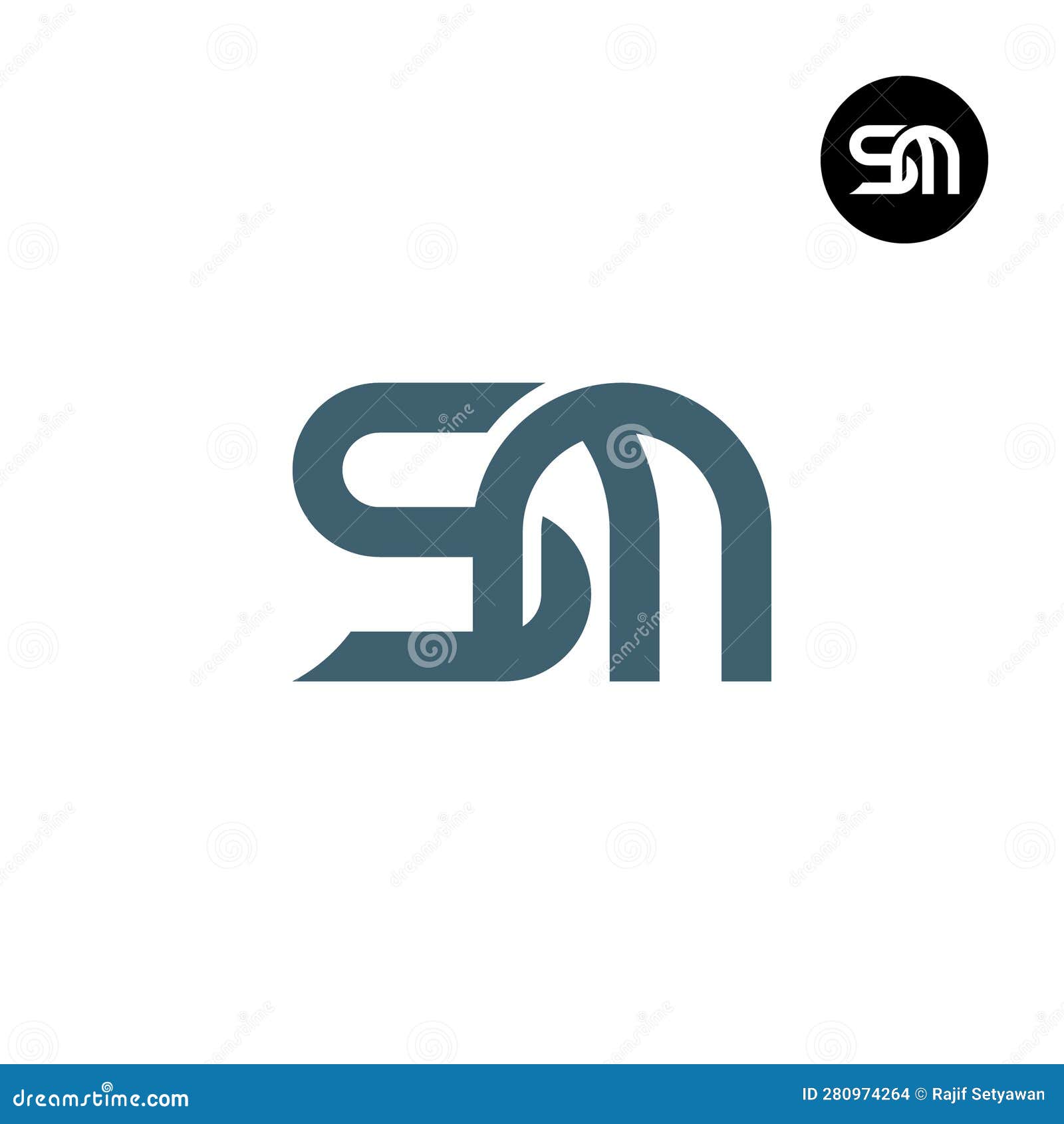 Letter SM Monogram Logo Design Stock Vector - Illustration of logos ...