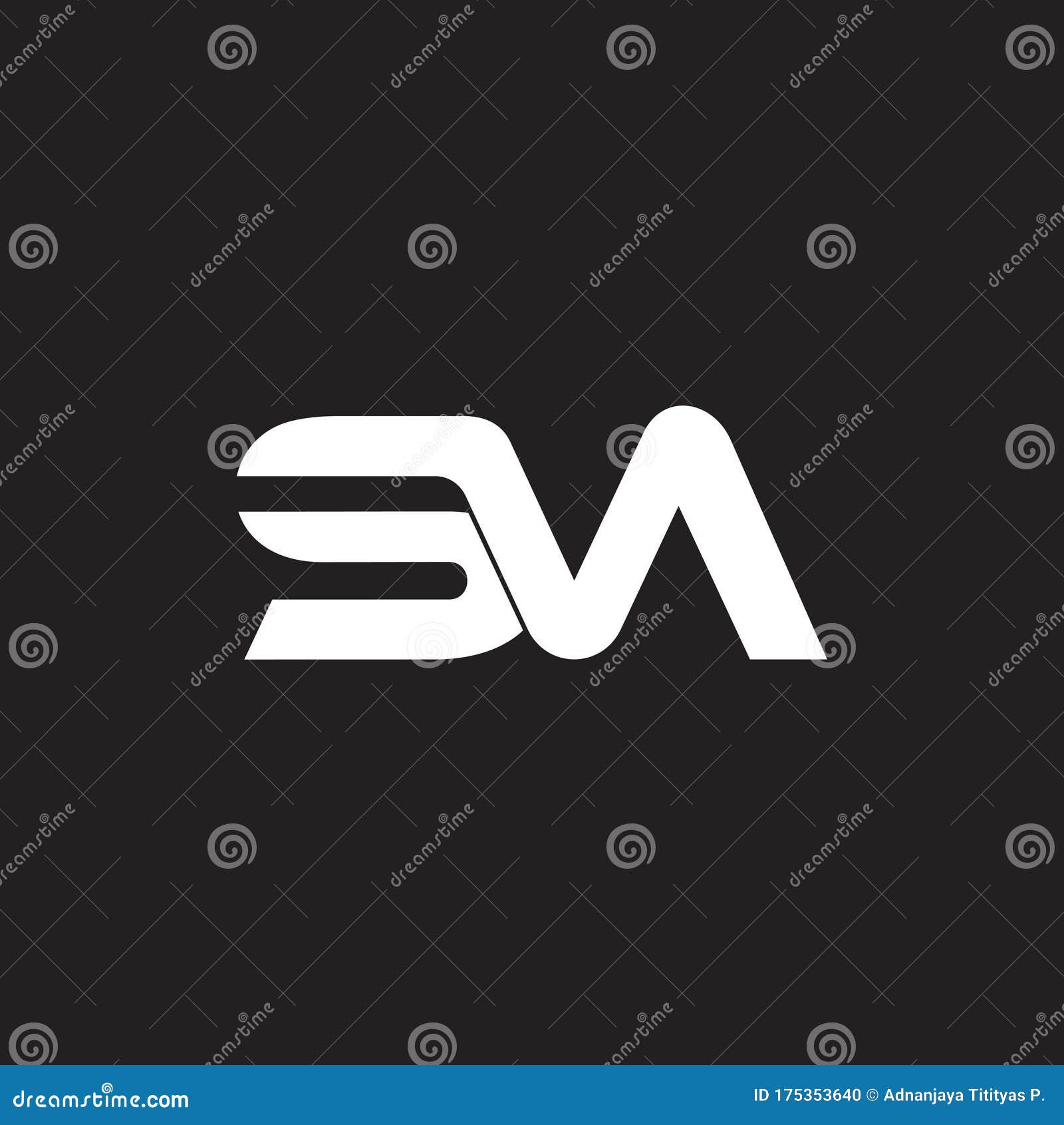 Letter Sm Stripes Linked Geometric Overlapping Logo Vector Stock Vector ...