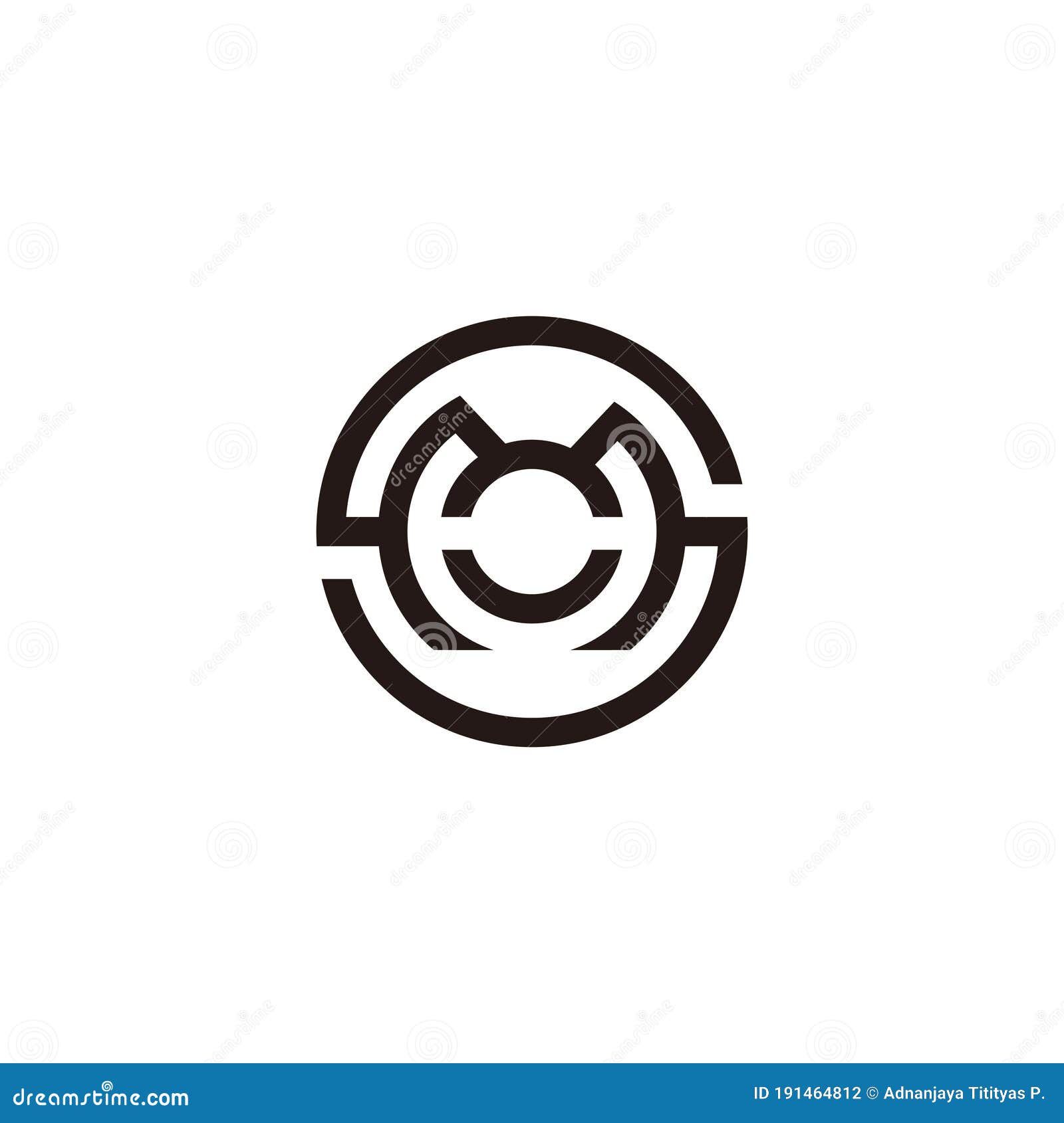 Letter Sm Symbol Circle Geometric Line Logo Vector Stock Vector ...